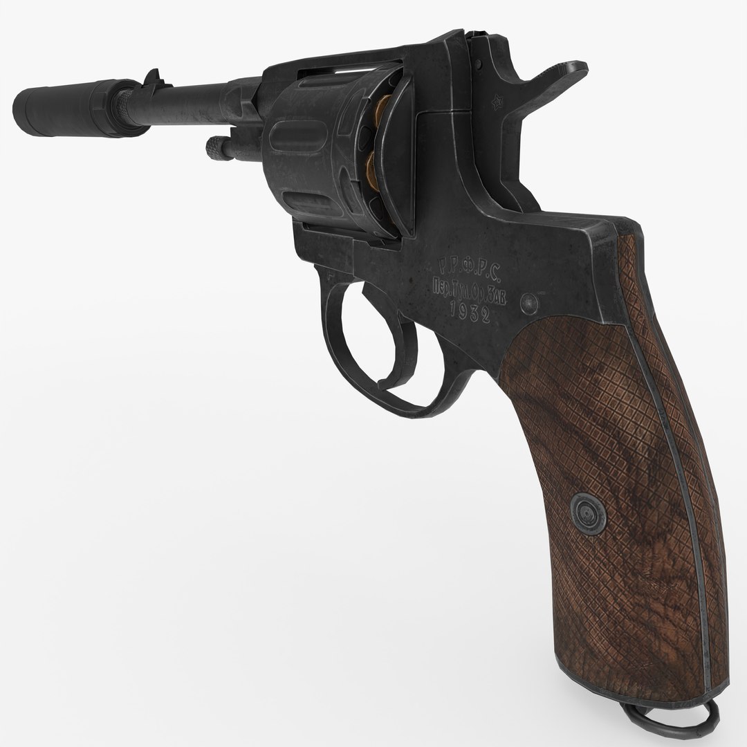 Nagant M1895 With Silencer 3D Model - TurboSquid 2408255