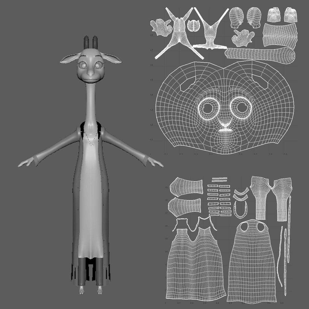 3D Cartoon Giraffe - Base Mesh - TurboSquid 2182623
