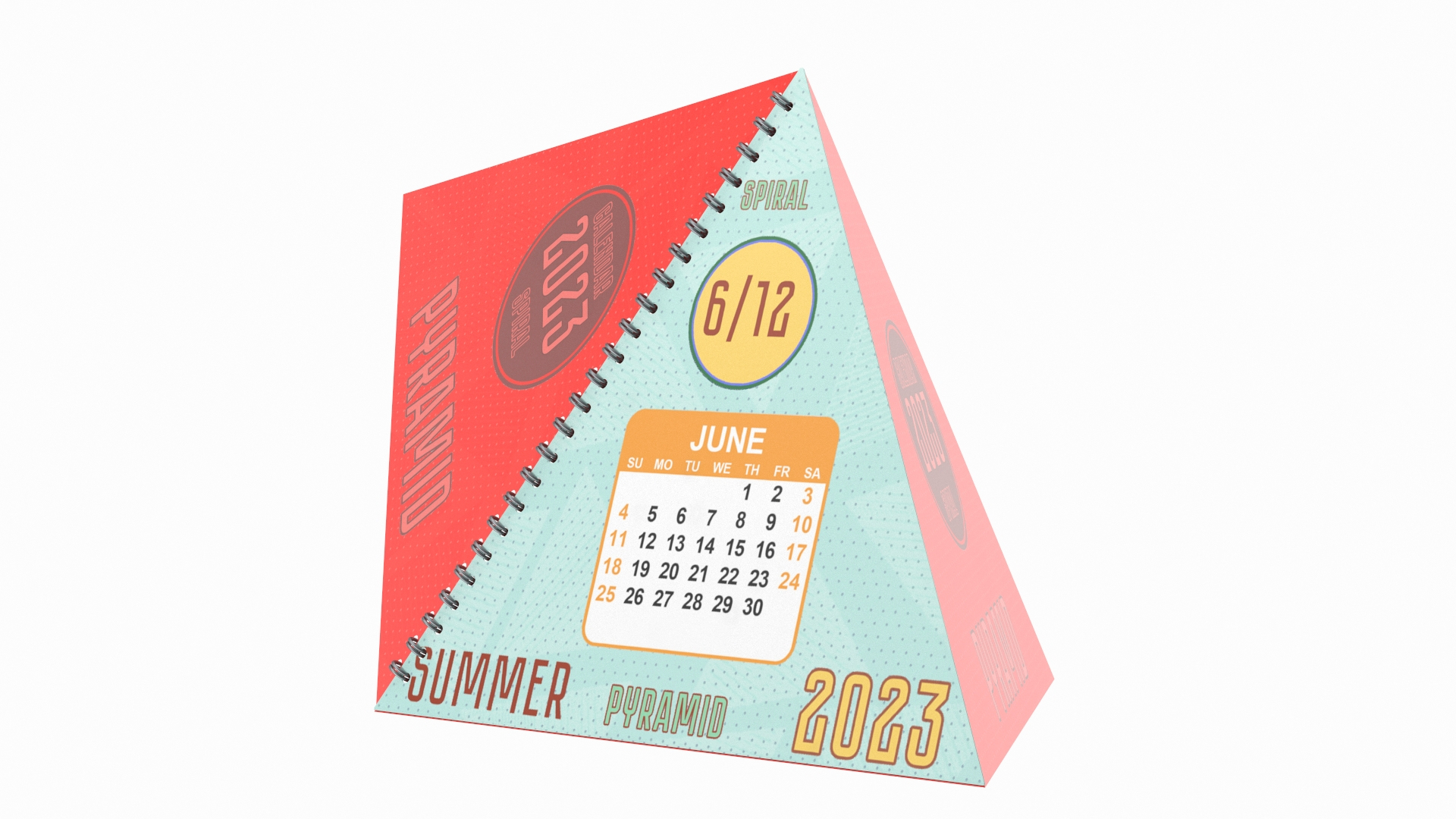 3D Pyramid Table Spiral Calendar Mockup model - TurboSquid 2054587