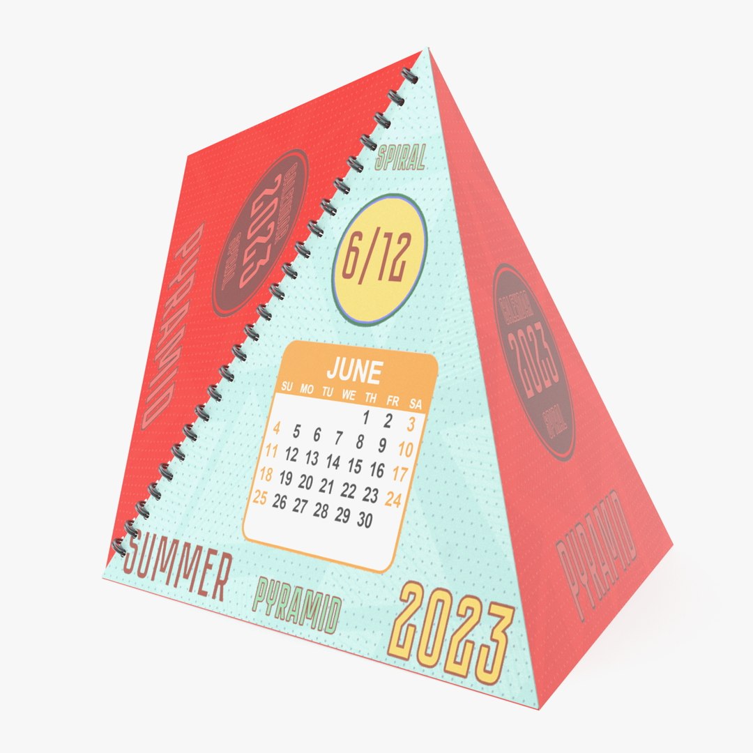3D Pyramid Table Spiral Calendar Mockup model - TurboSquid 2054587