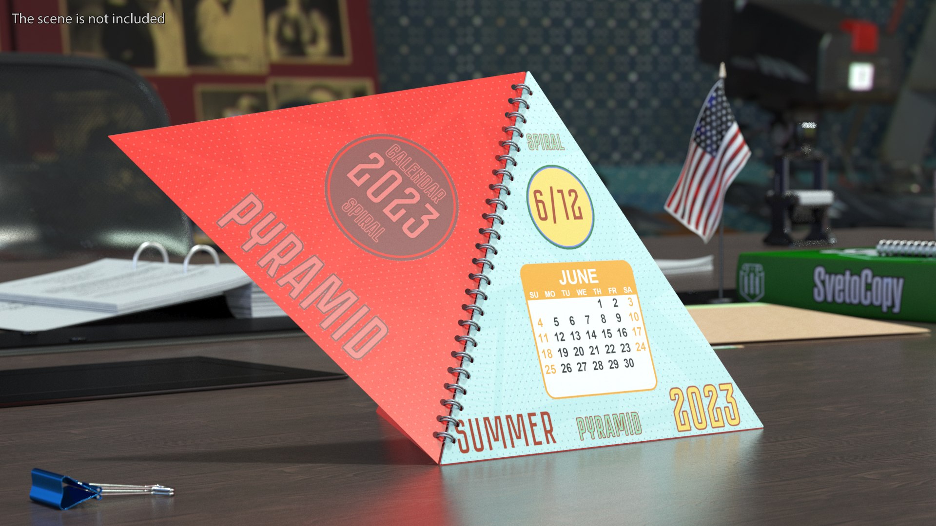 3D Pyramid Table Spiral Calendar Mockup model - TurboSquid 2054587