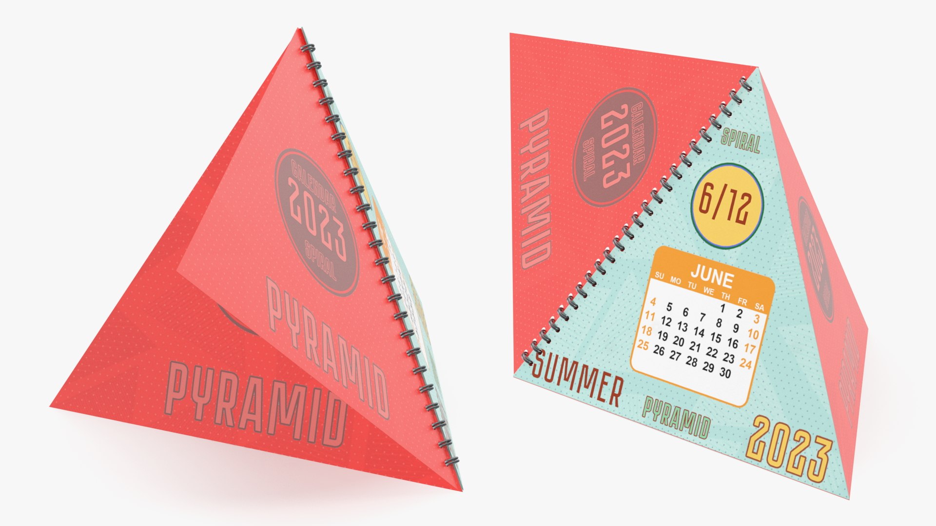 3D Pyramid Table Spiral Calendar Mockup model - TurboSquid 2054587