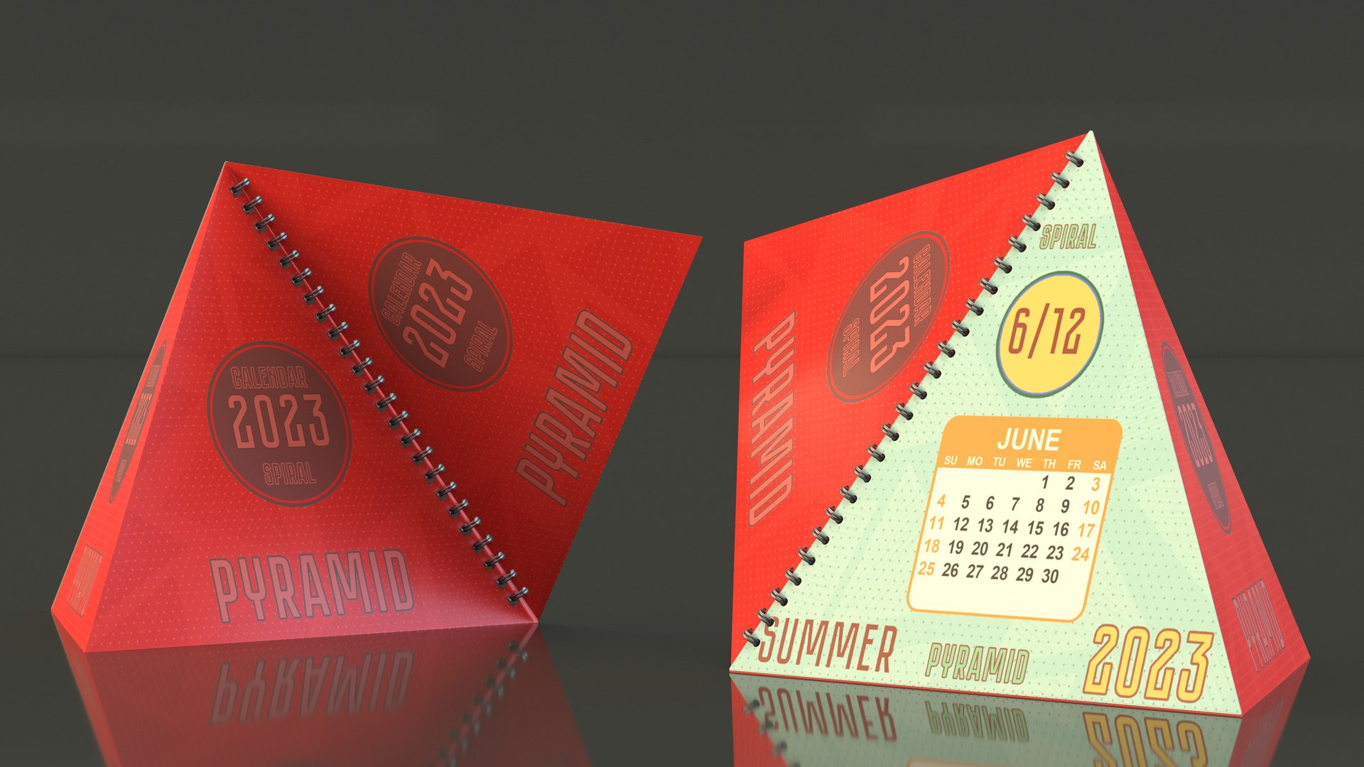 3D Pyramid Table Spiral Calendar Mockup model - TurboSquid 2054587