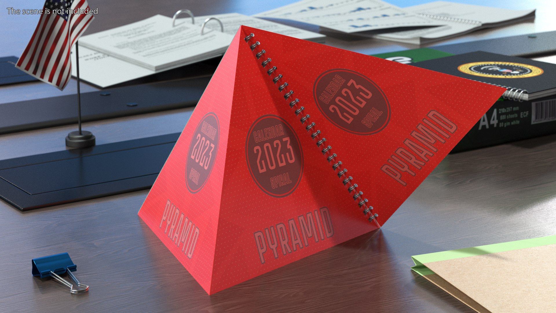 3D Pyramid Table Spiral Calendar Mockup model - TurboSquid 2054587