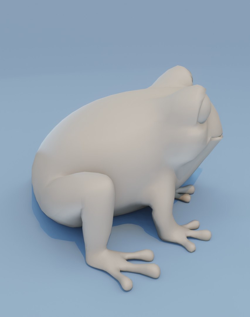 Cartoon Frog Base Mesh with Facial Expressions and 12 Animations 3D ...