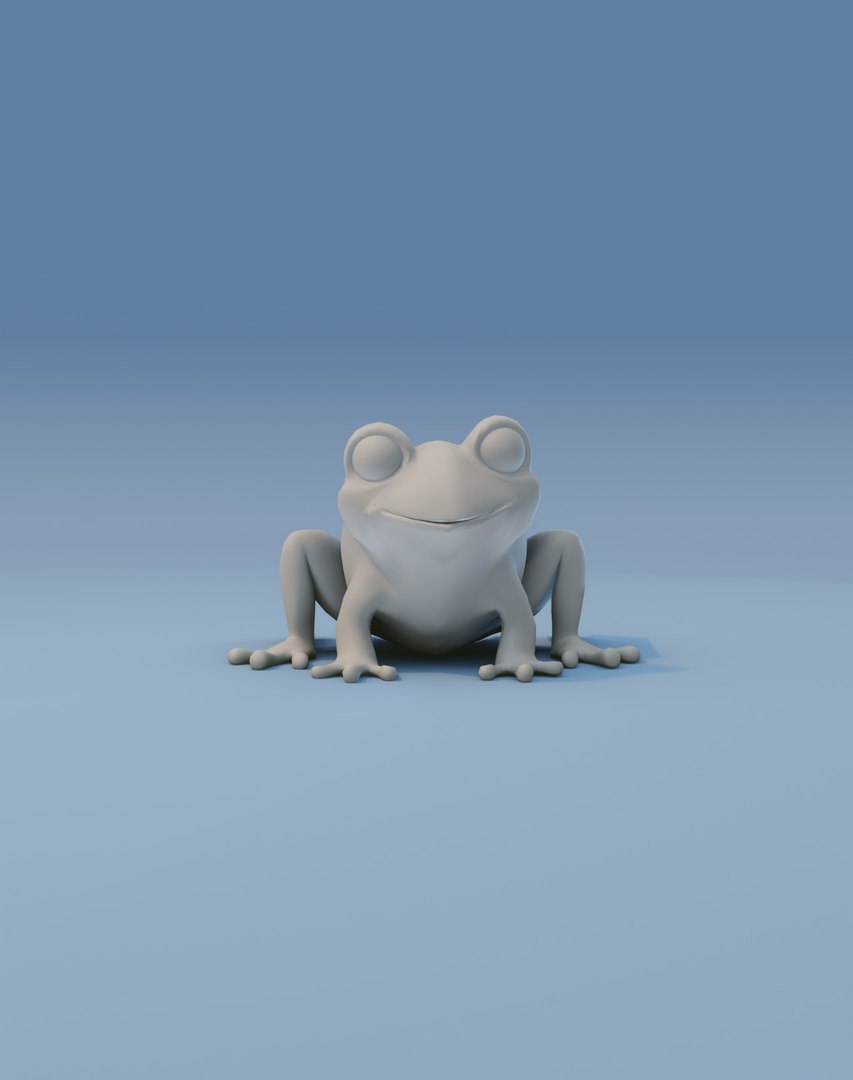 Cartoon Frog Base Mesh with Facial Expressions and 12 Animations 3D ...