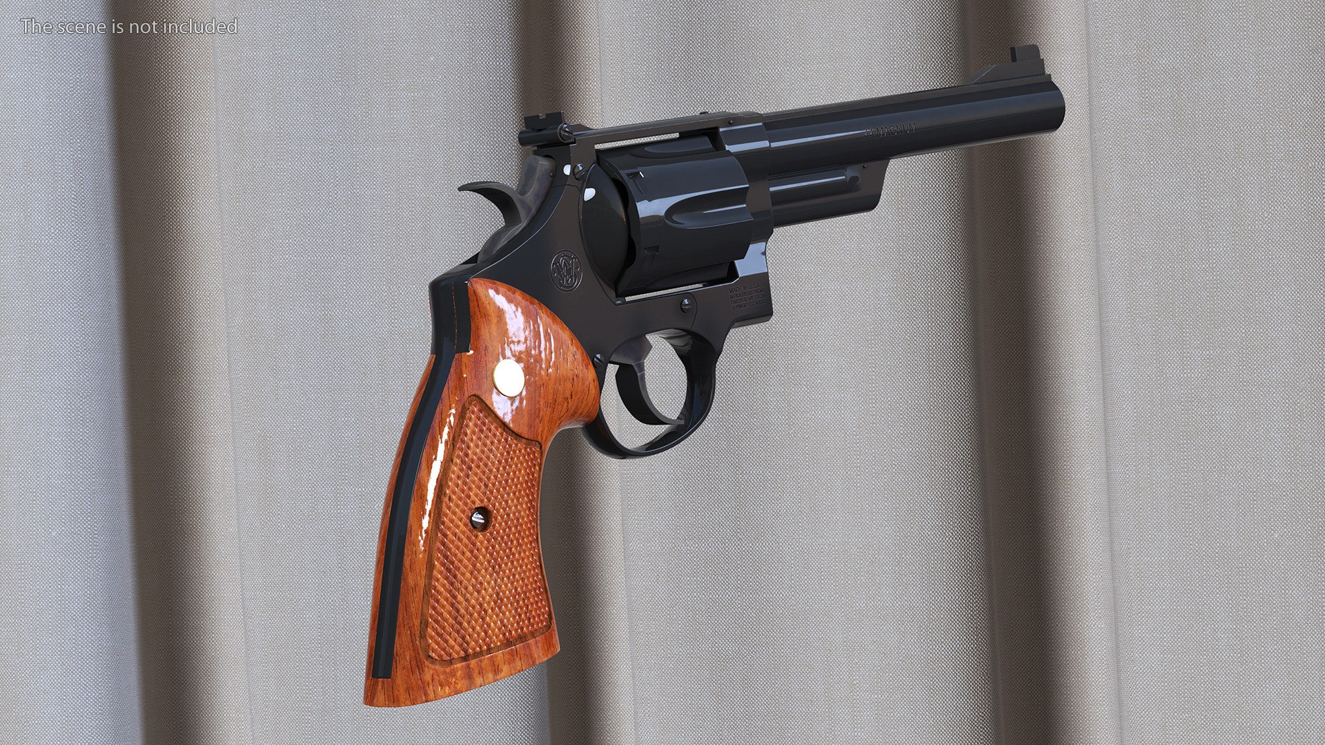 3D Black Revolver Pistol - TurboSquid 2208696