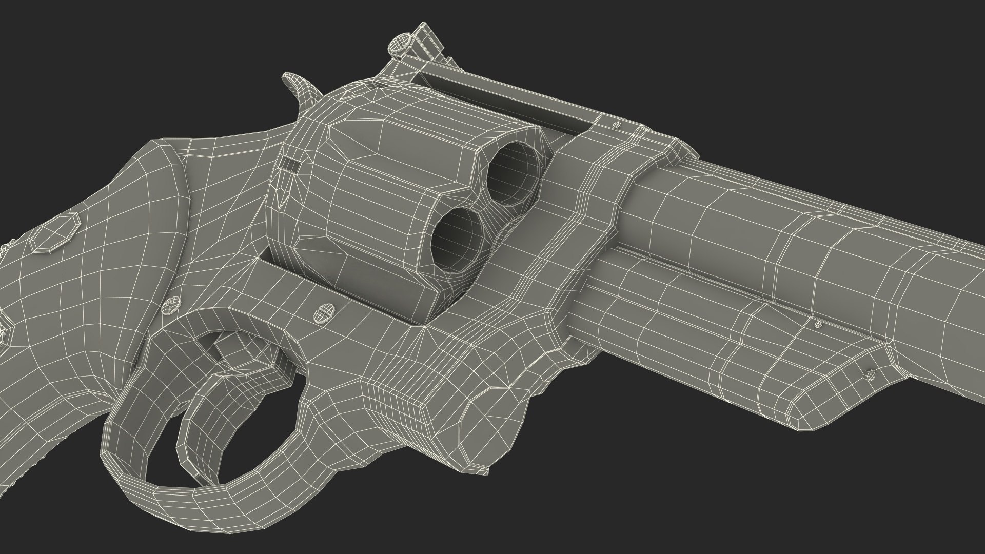 3D Black Revolver Pistol - TurboSquid 2208696