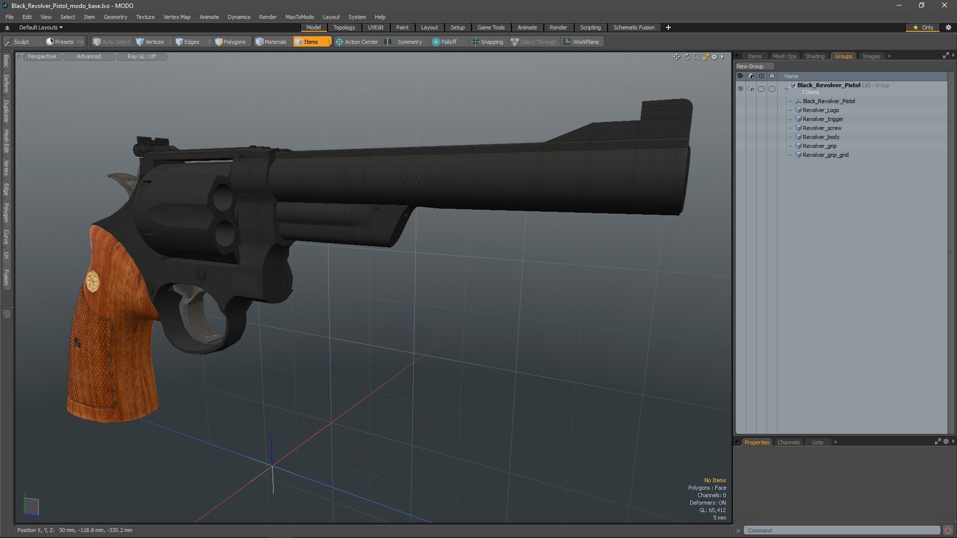 3D Black Revolver Pistol - TurboSquid 2208696
