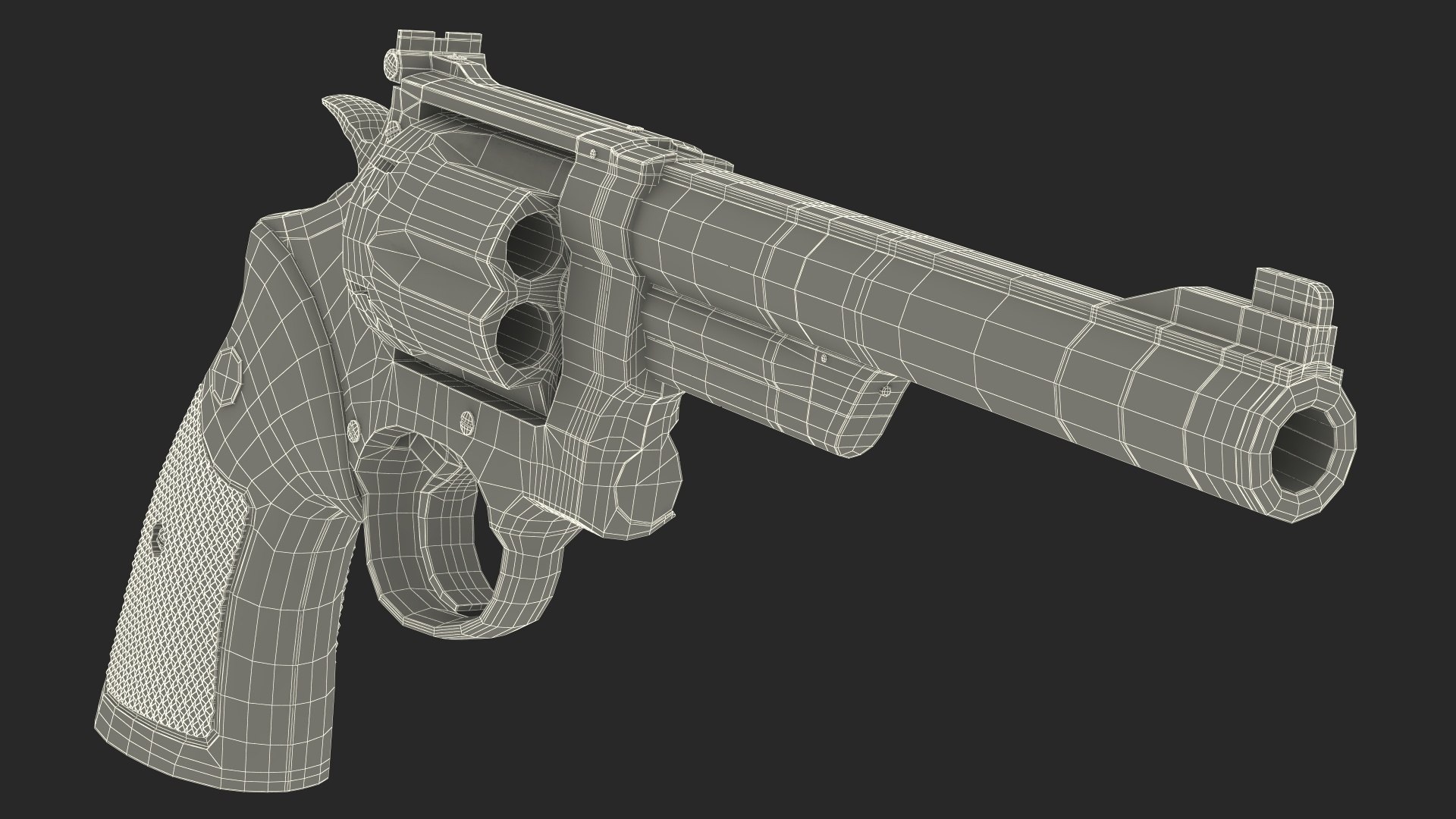 3D Black Revolver Pistol - TurboSquid 2208696