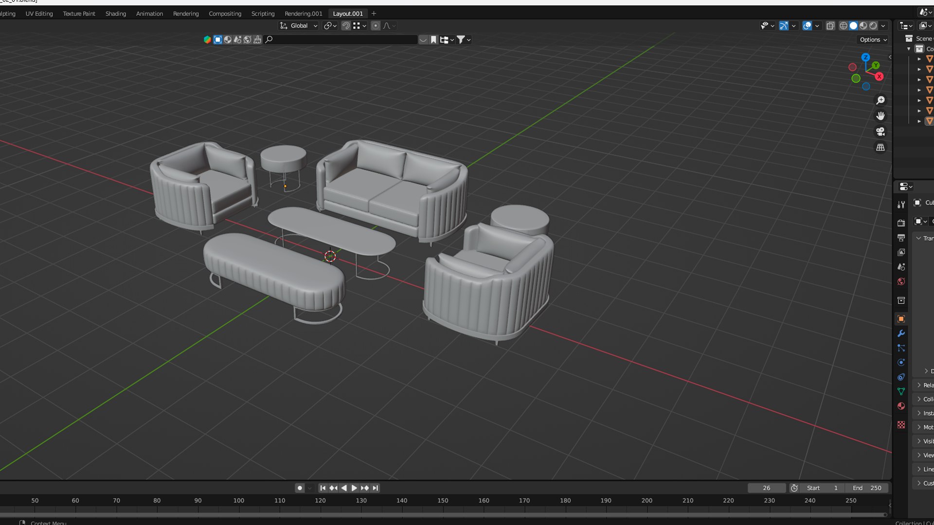 Sofa Set Low Poly 3D - TurboSquid 2117802