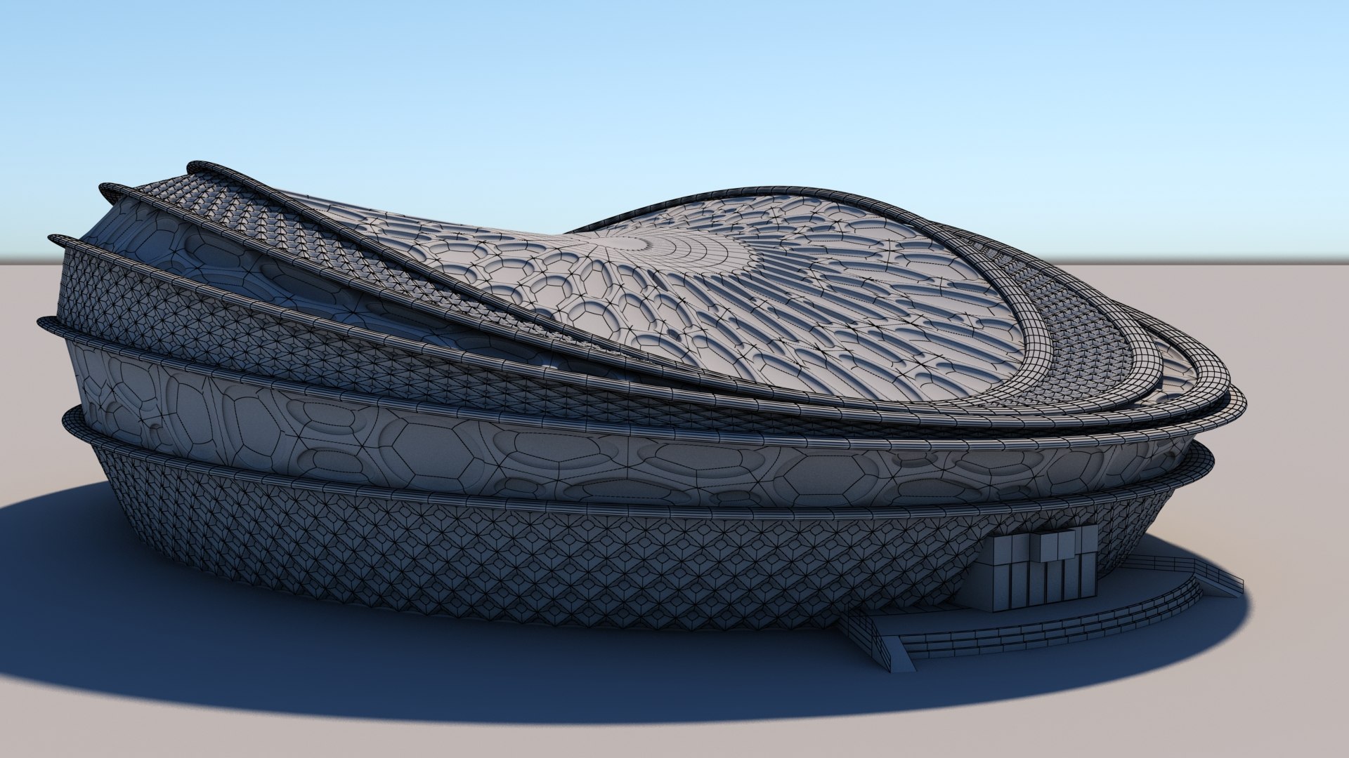 3D Organic Oval Building Model - TurboSquid 2024008