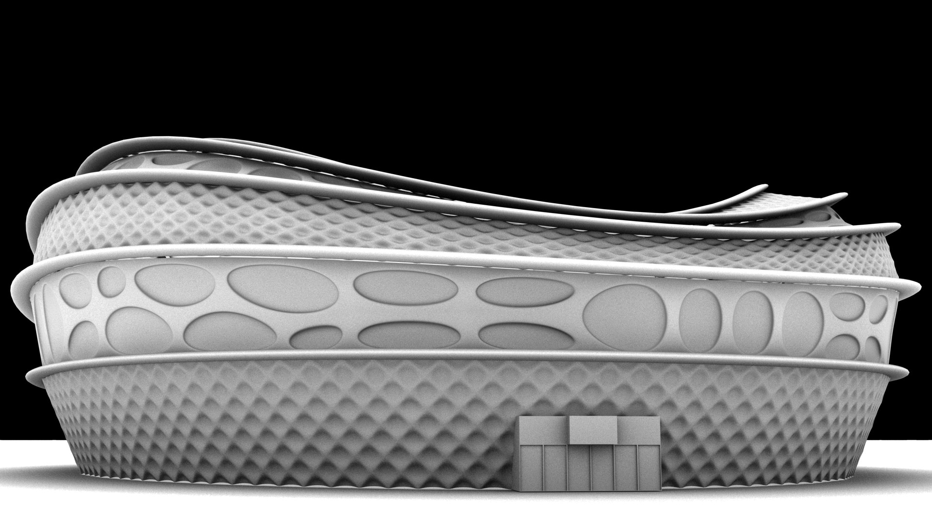 3D Organic Oval Building Model - TurboSquid 2024008