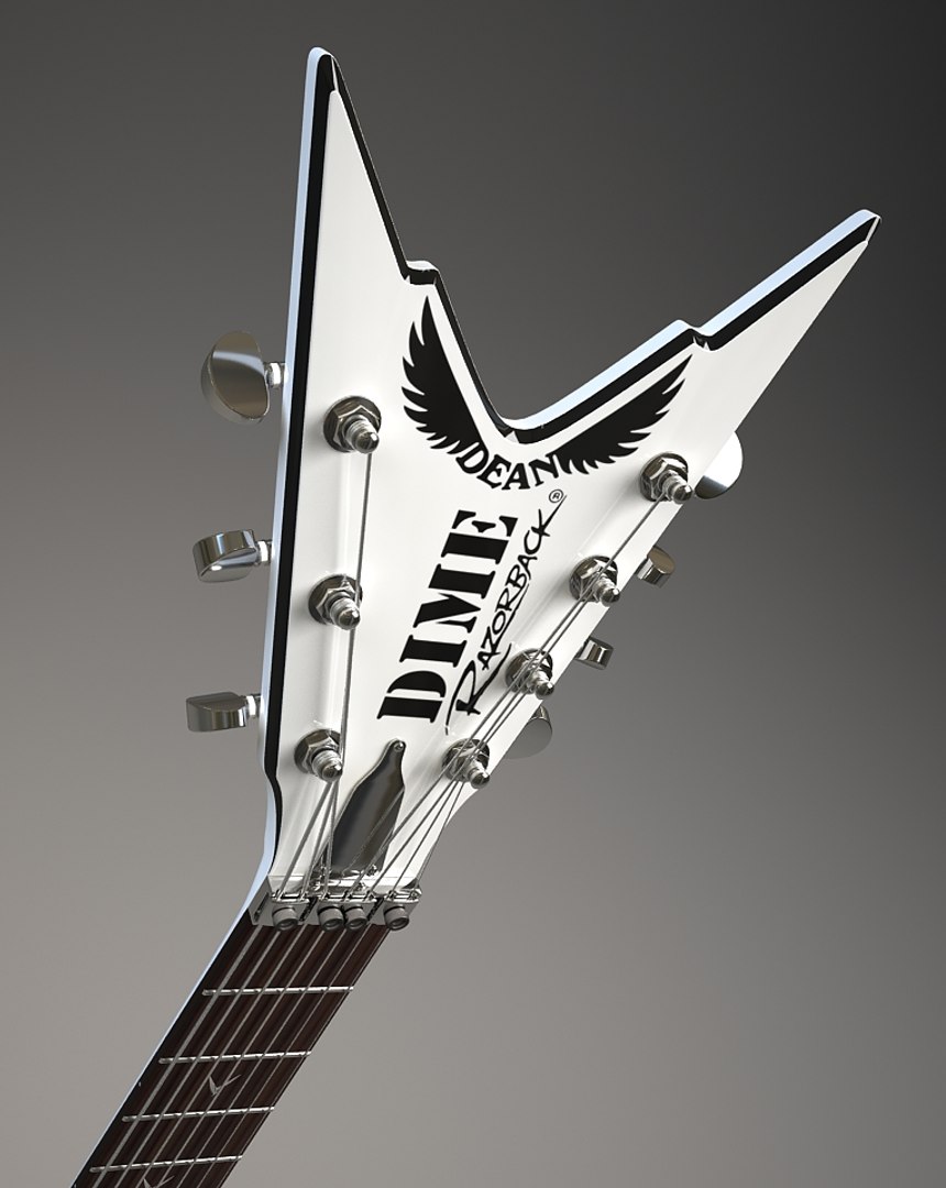 Electric Guitar Dean Razorback 3d Model