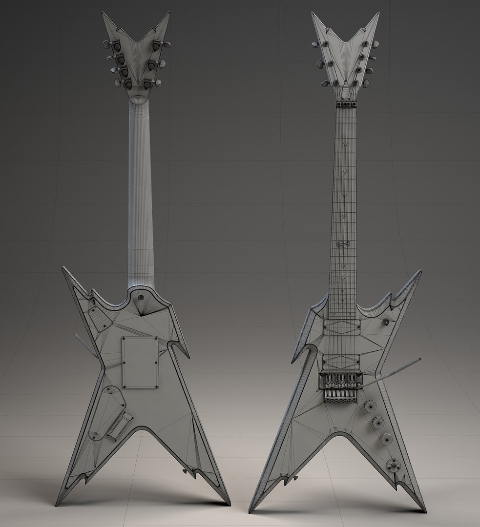 Electric Guitar Dean Razorback 3d Model