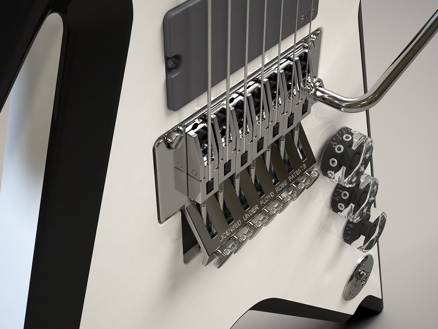 Electric Guitar Dean Razorback 3d Model