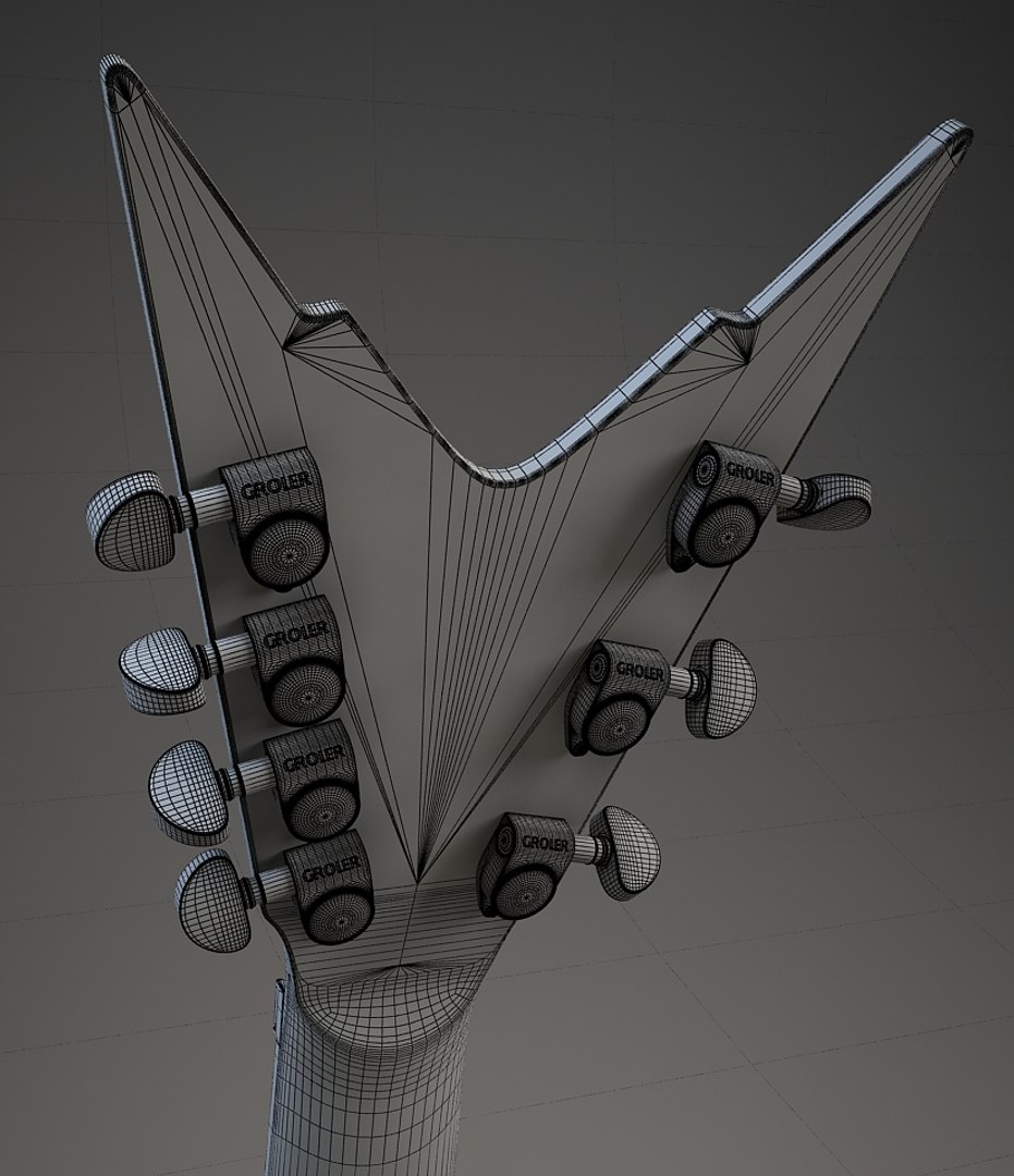 Electric Guitar Dean Razorback 3d Model