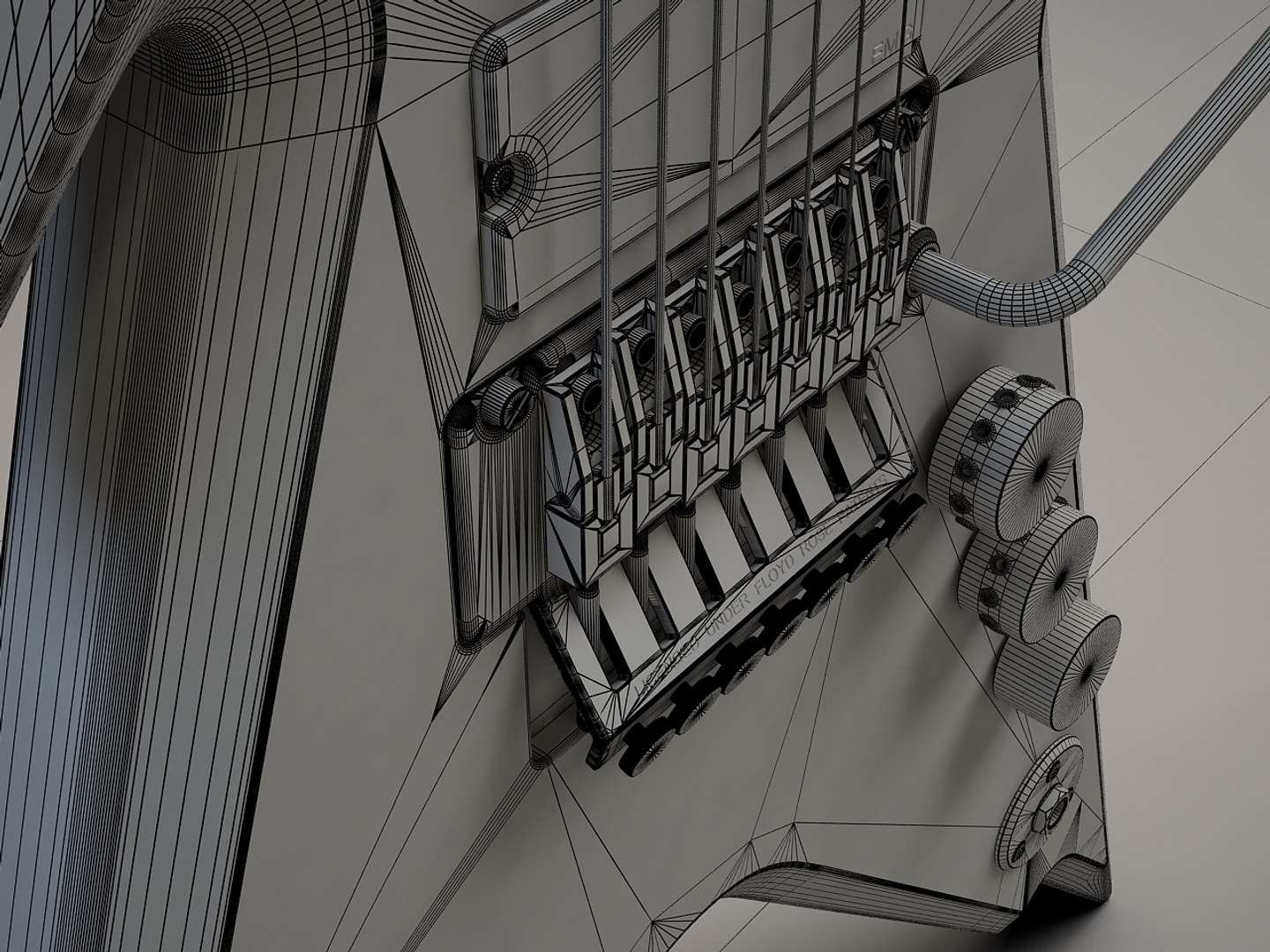 Electric Guitar Dean Razorback 3d Model