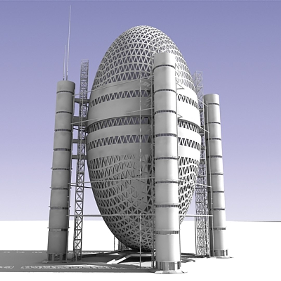 futuristic buildings 3d model