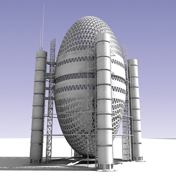 futuristic buildings 3d model