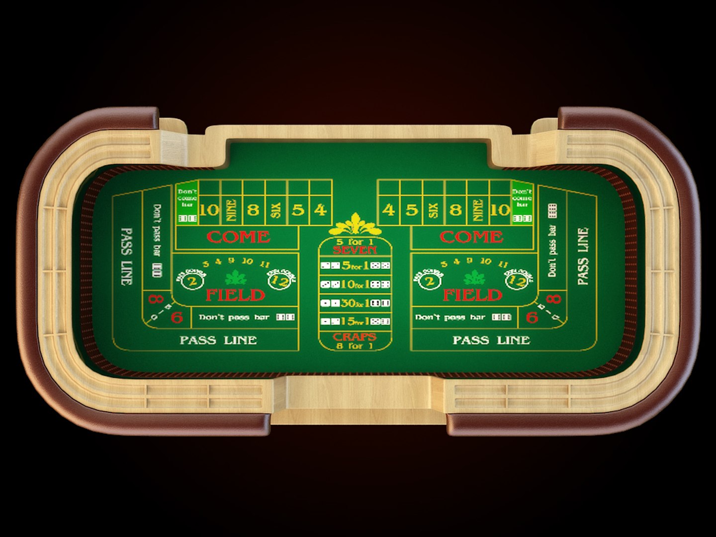 3d Obj Craps Table
