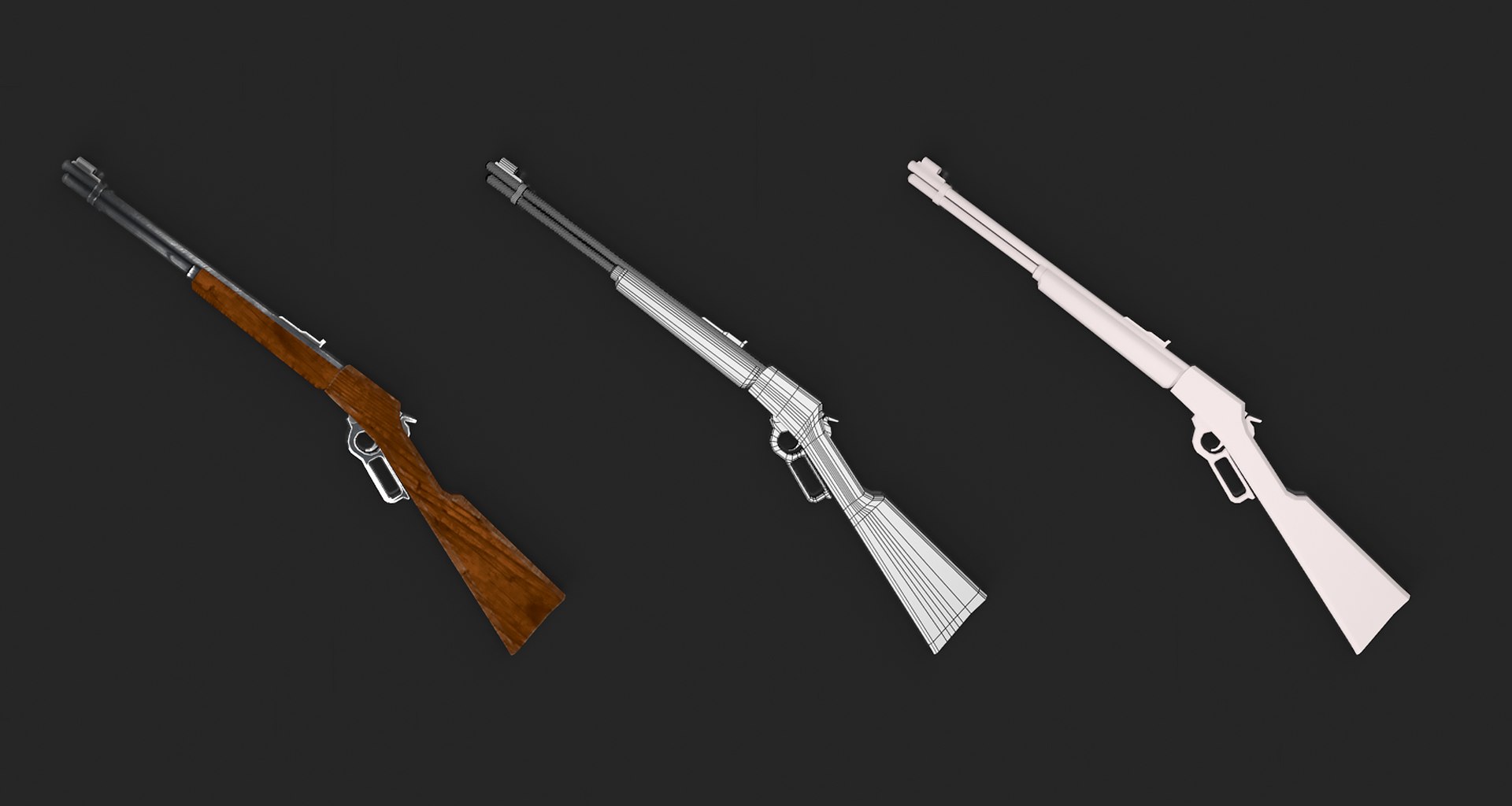 3D gun lever action model - TurboSquid 1360290