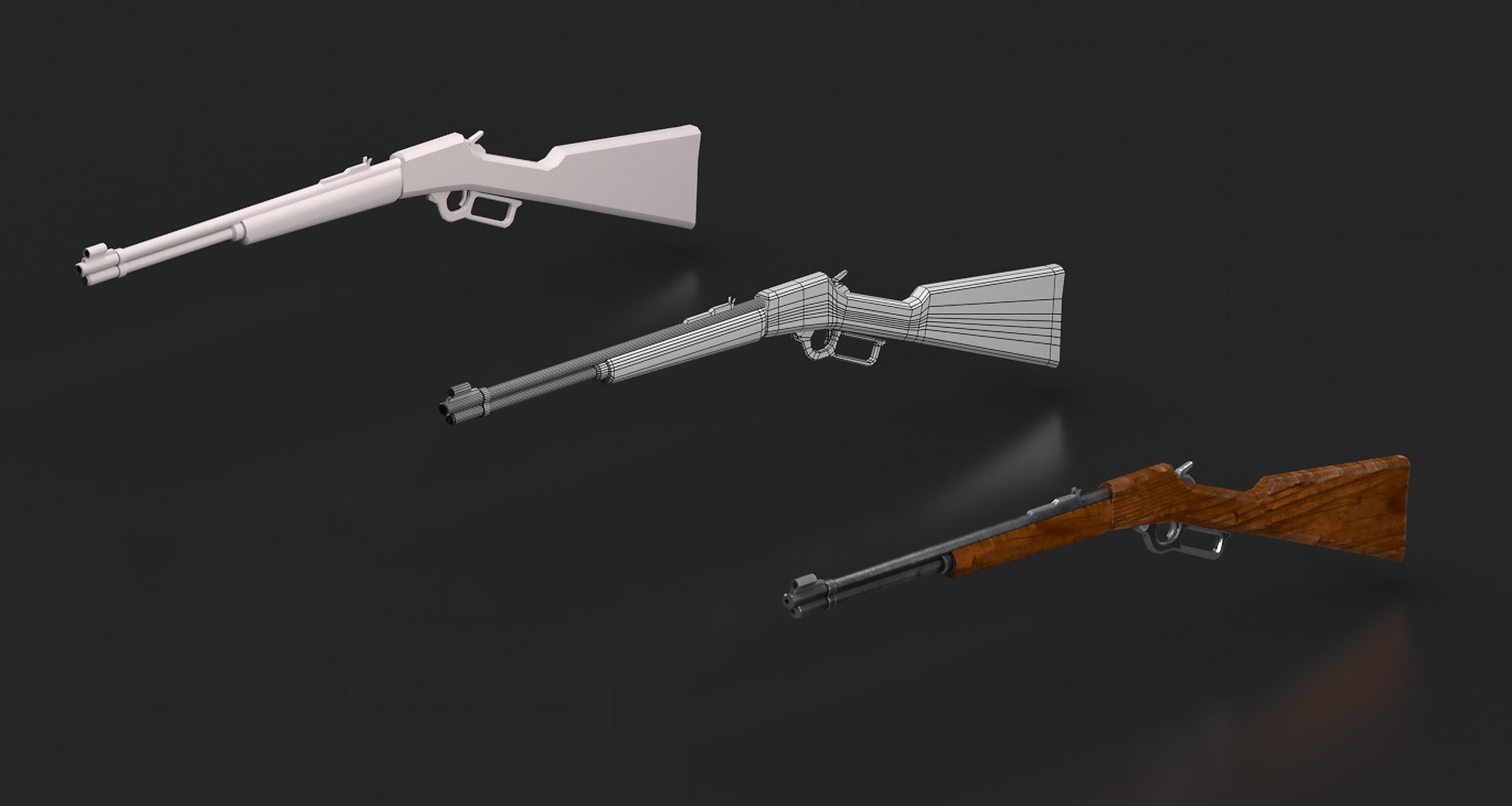3D gun lever action model - TurboSquid 1360290