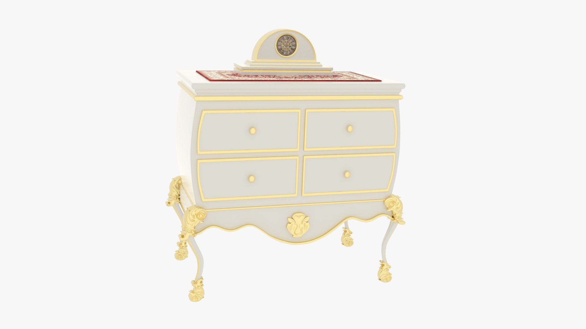 3D Model Antique Dresser White - TurboSquid 1774265