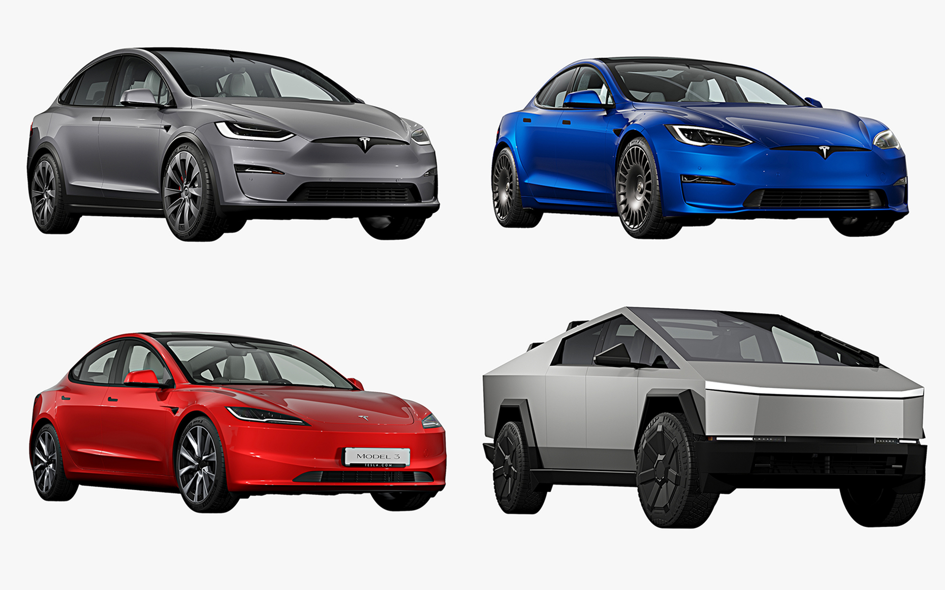 modelo 3d Colección de coches Tesla 2024 - TurboSquid 2196163