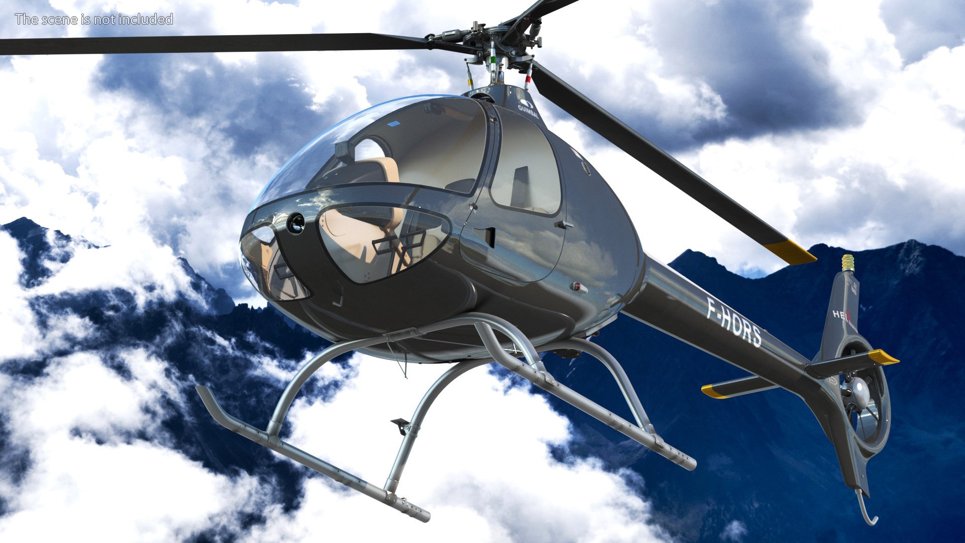 Helicopter Guimbal Cabri G2 3d Model