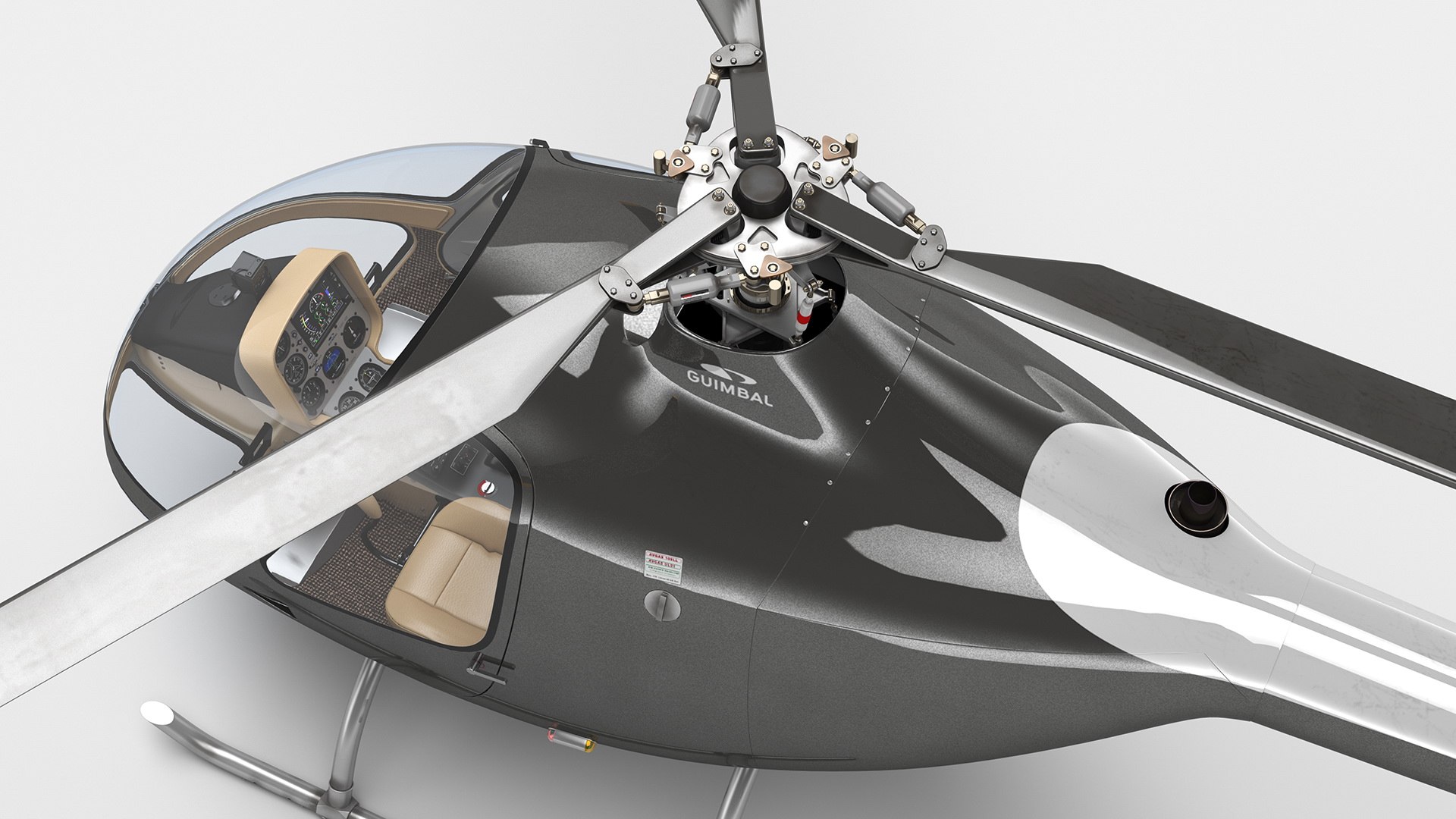 helicopter guimbal cabri g2 3d model