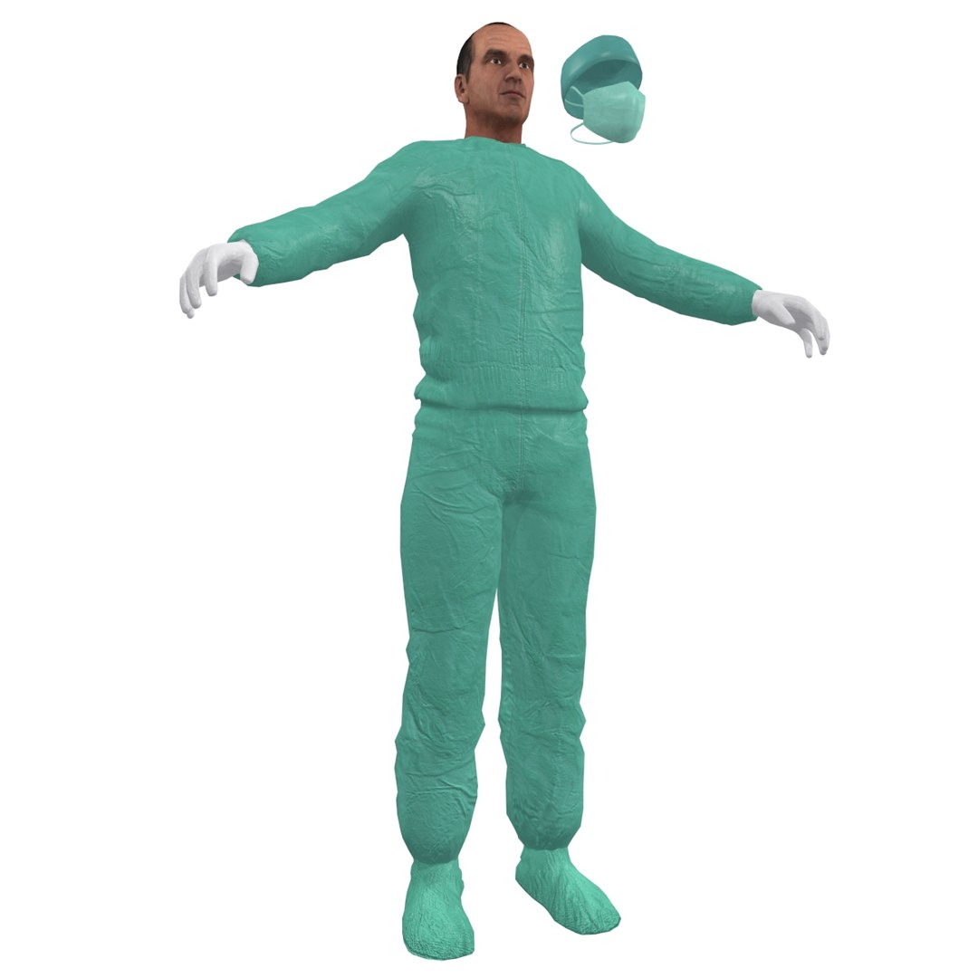 3d rigged surgeon model