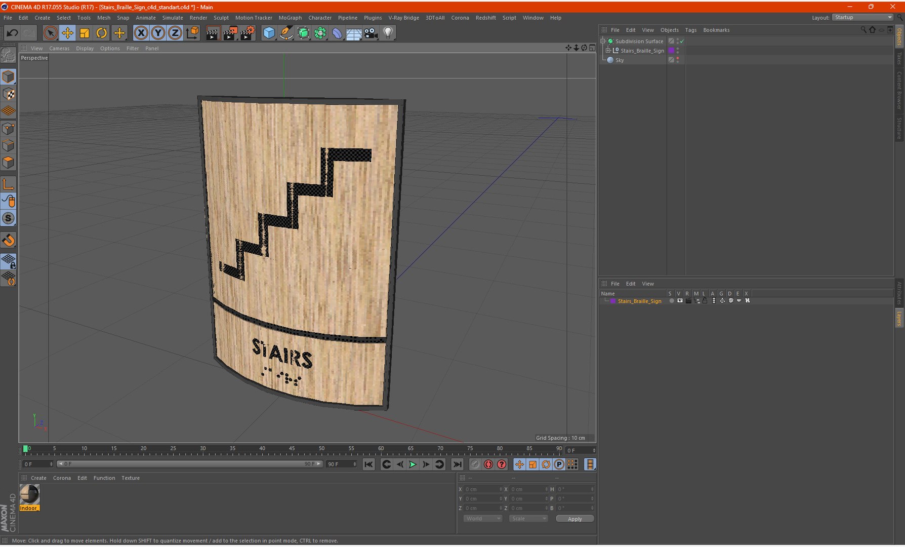 3D model Stairs Braille Sign - TurboSquid 2042702