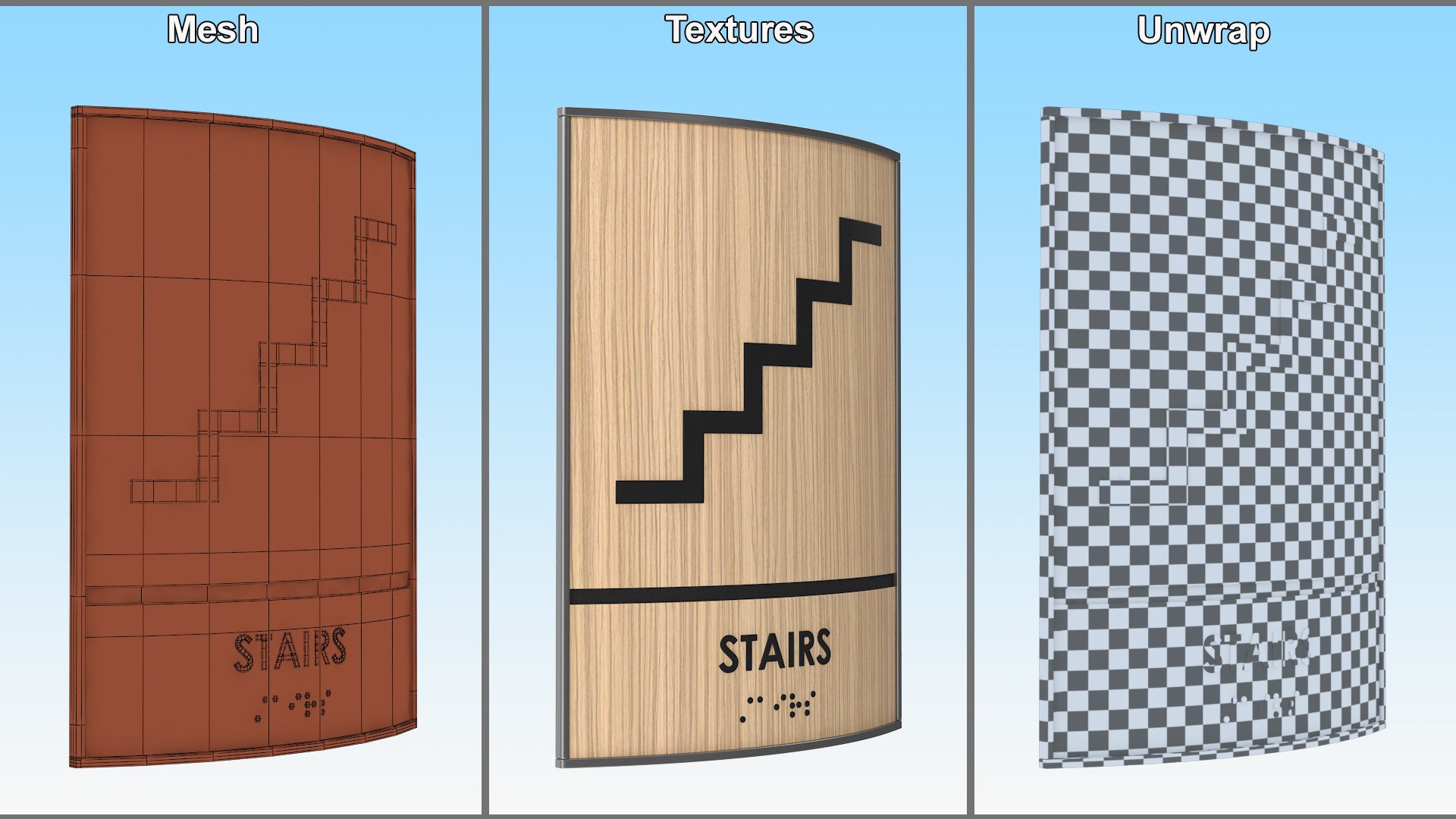 3D model Stairs Braille Sign - TurboSquid 2042702
