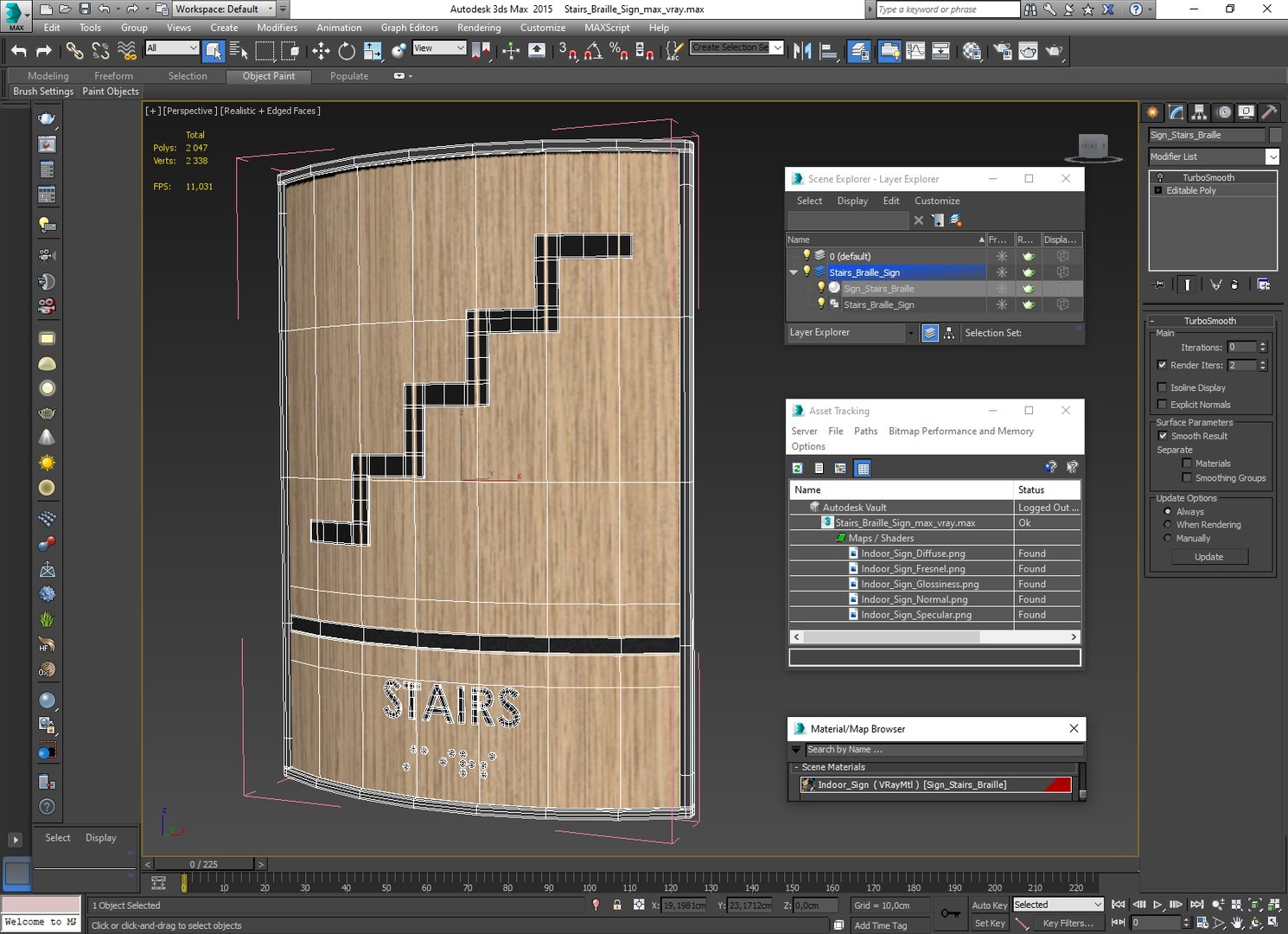 3D model Stairs Braille Sign - TurboSquid 2042702