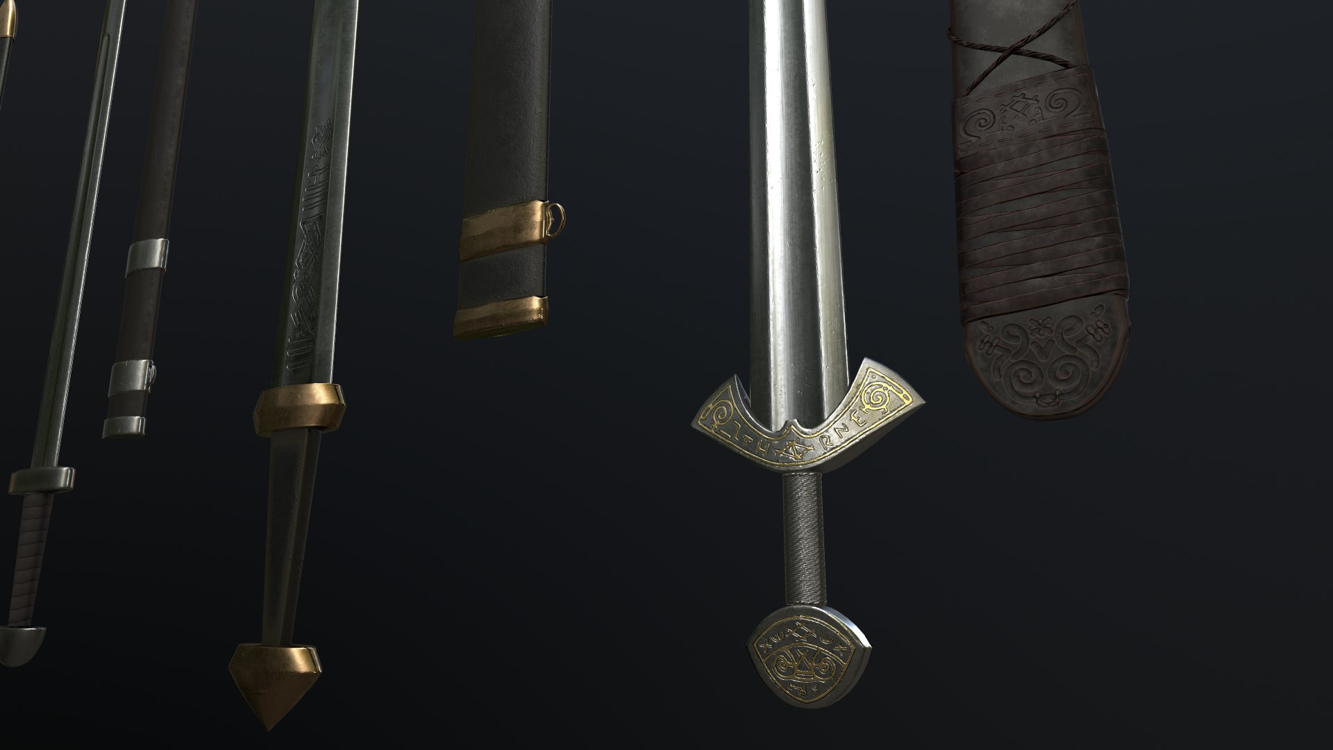 3D Model Swords Shields Weapon - TurboSquid 1464858