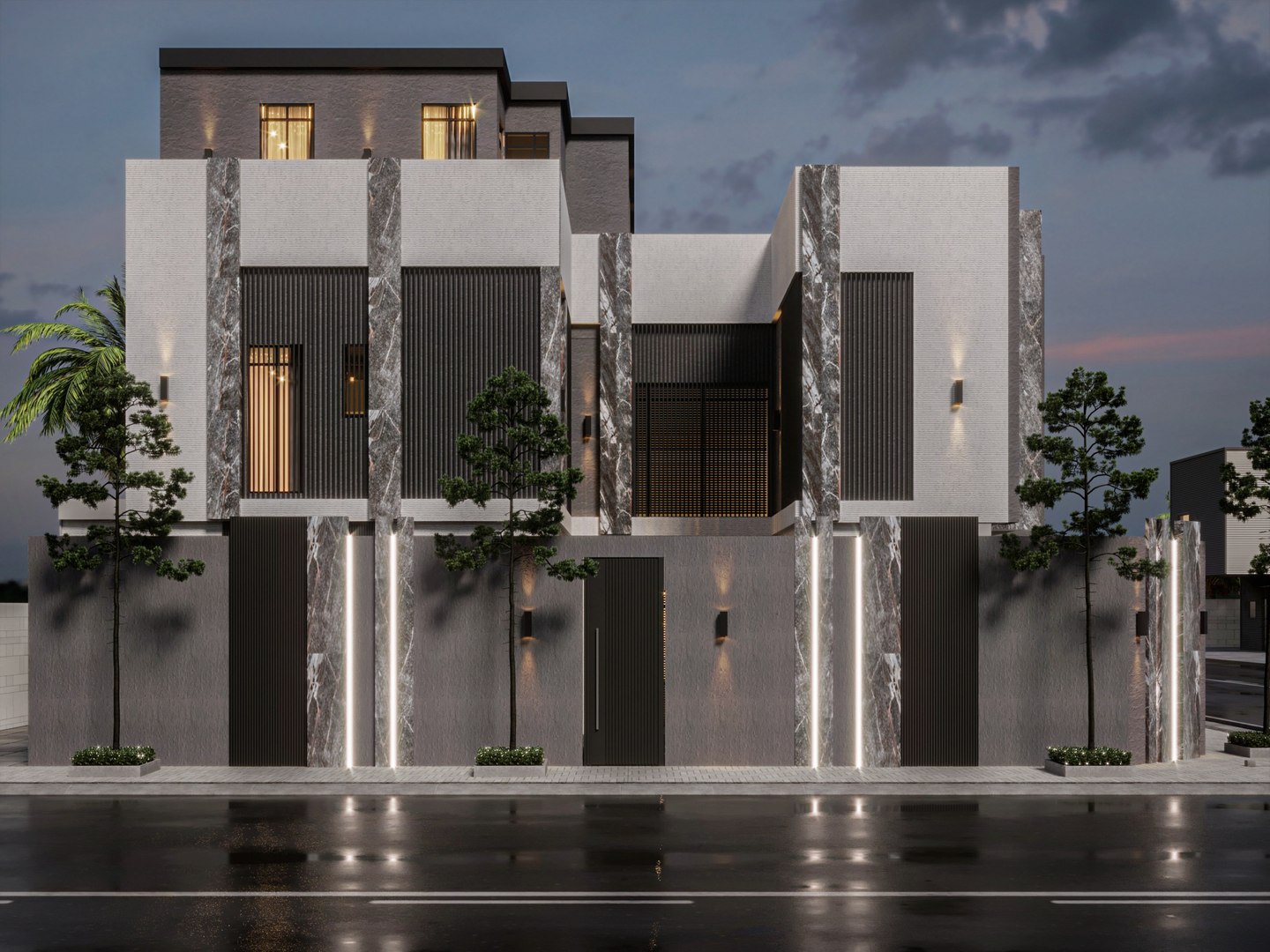 3D Modern Duplex Residential Building 3D Model - Ready For Corona ...