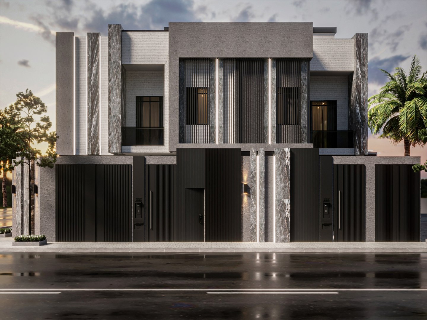 3D Modern Duplex Residential Building 3D Model - Ready For Corona ...