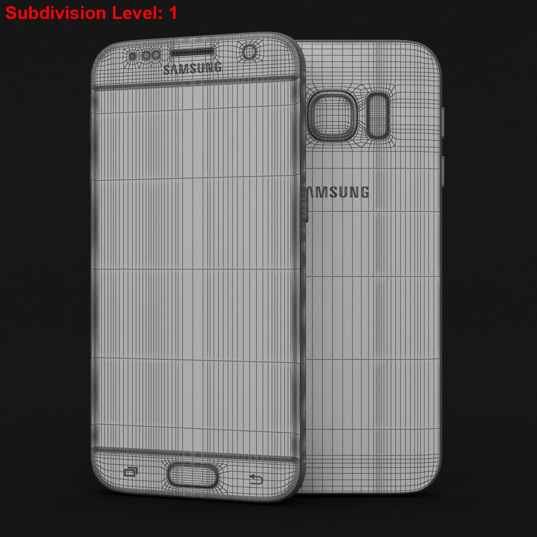 samsung galaxy s7 black 3d model
