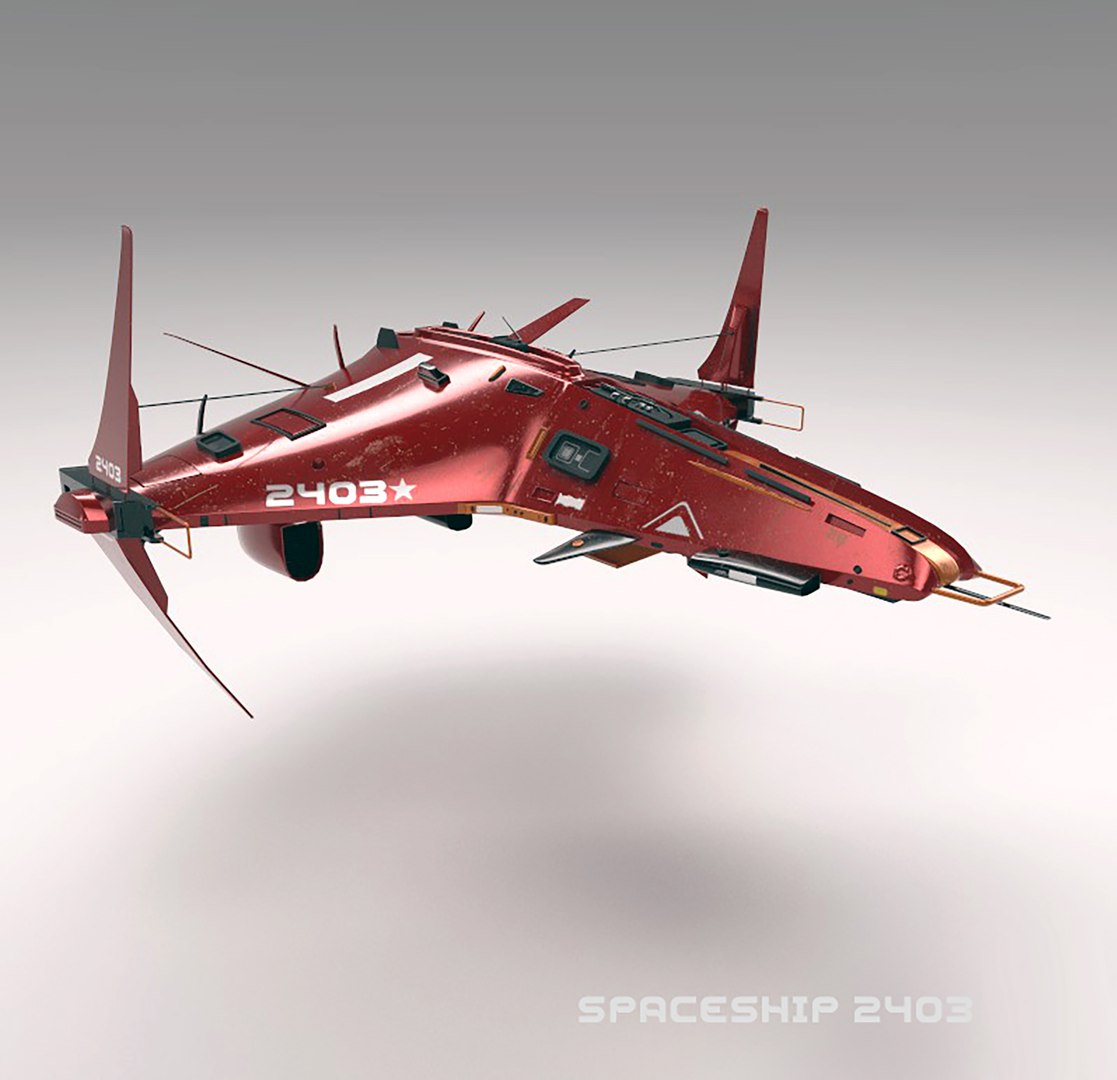 3d Generic Red Spaceship Turbosquid 2168729