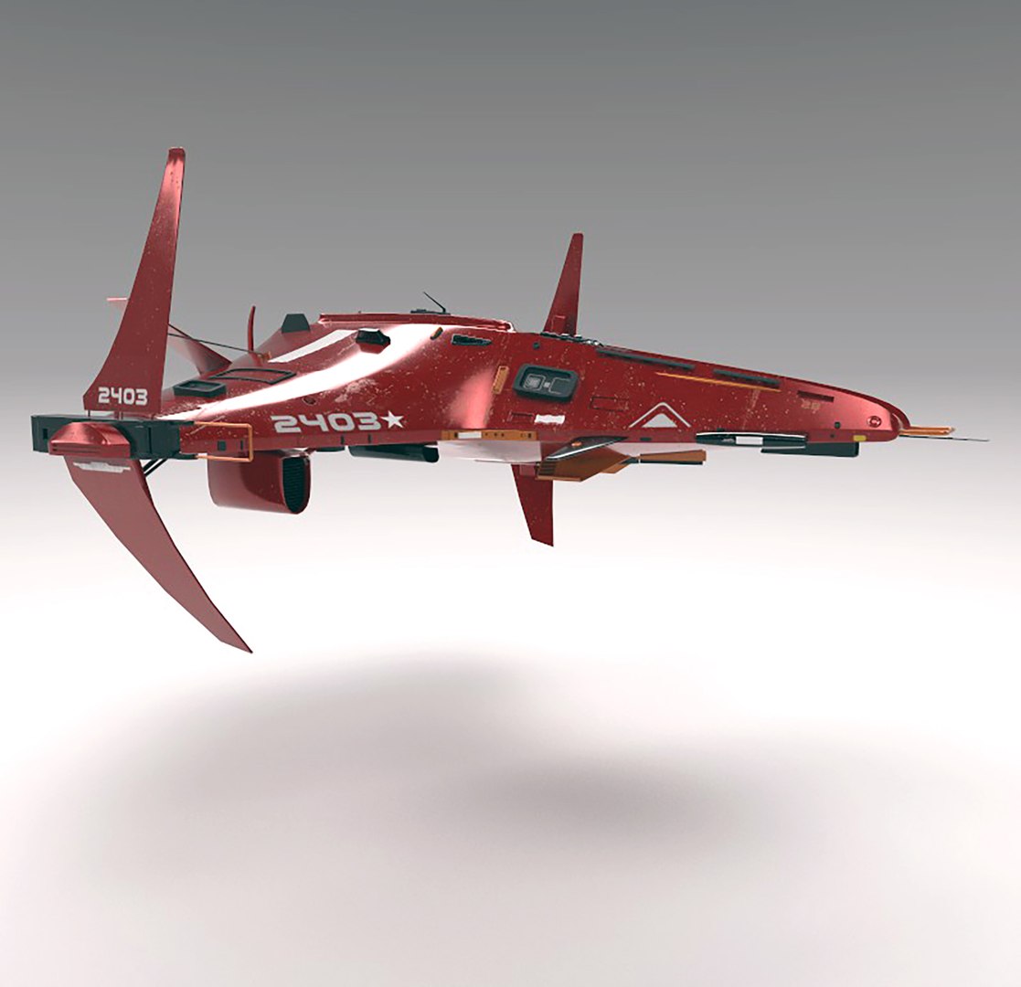 3D Generic Red Spaceship - TurboSquid 2168729