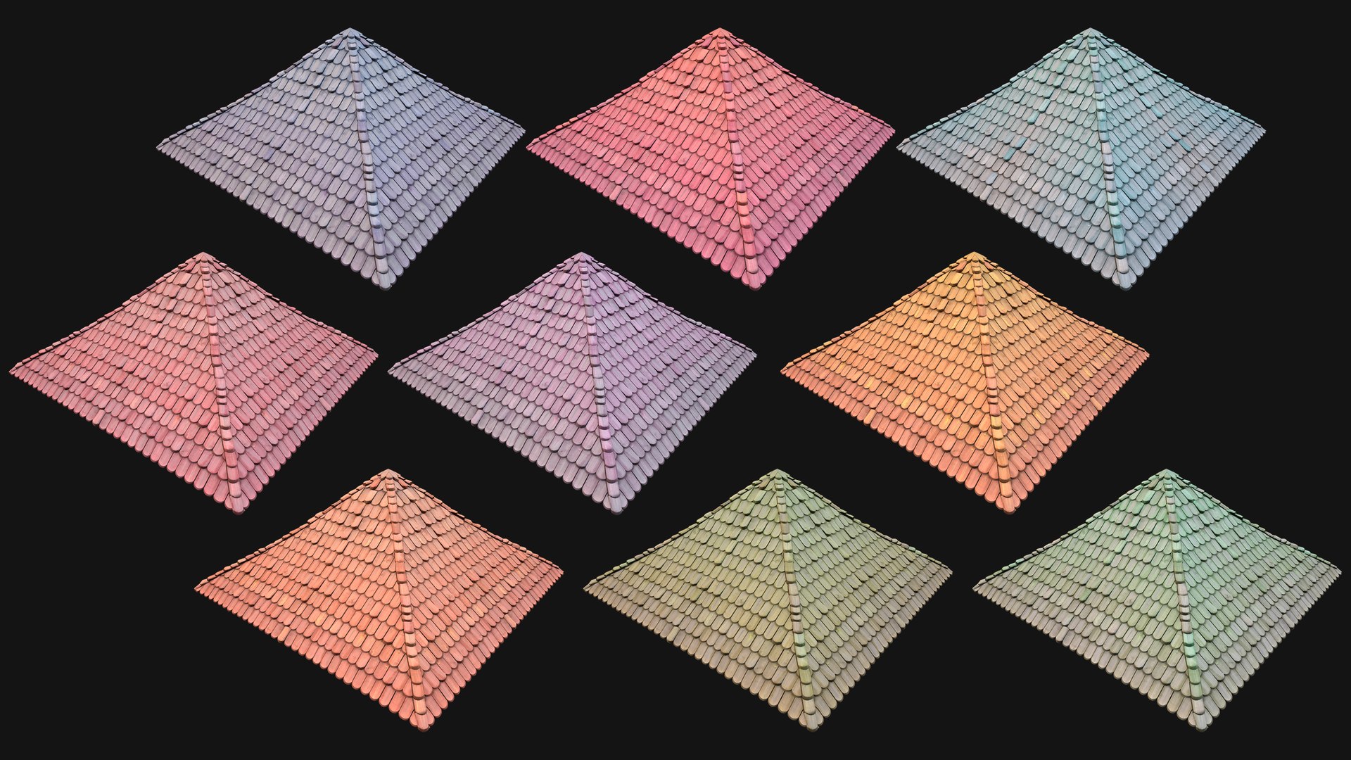 3D Medieval Tile Pyramid Roof - TurboSquid 2140566