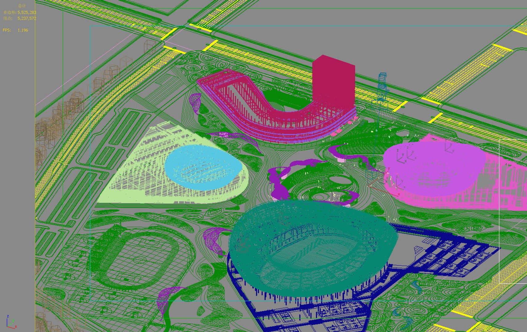 Sports Stadium 001 3d Model