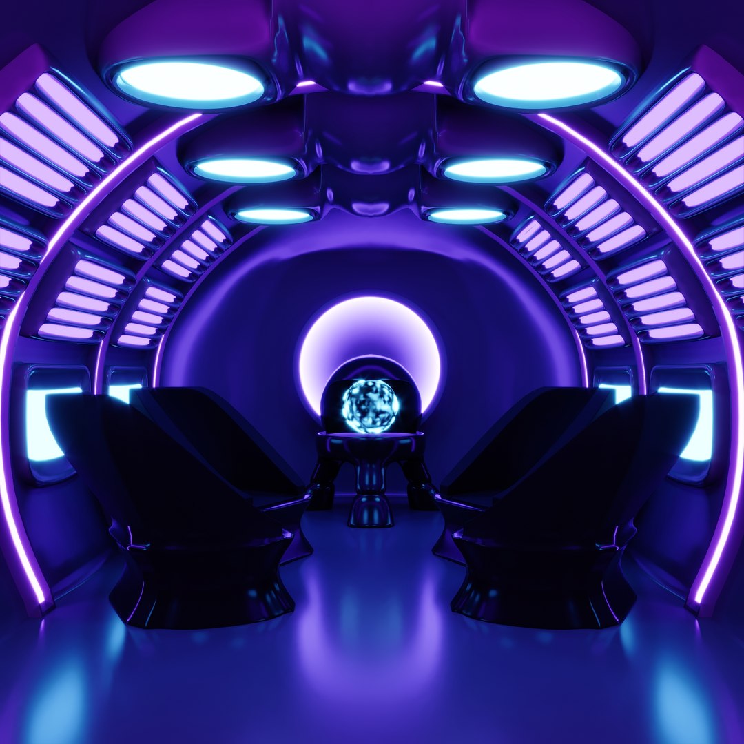 Scifi Futuristic Interiror Purple Spaceship Model - TurboSquid 2176962