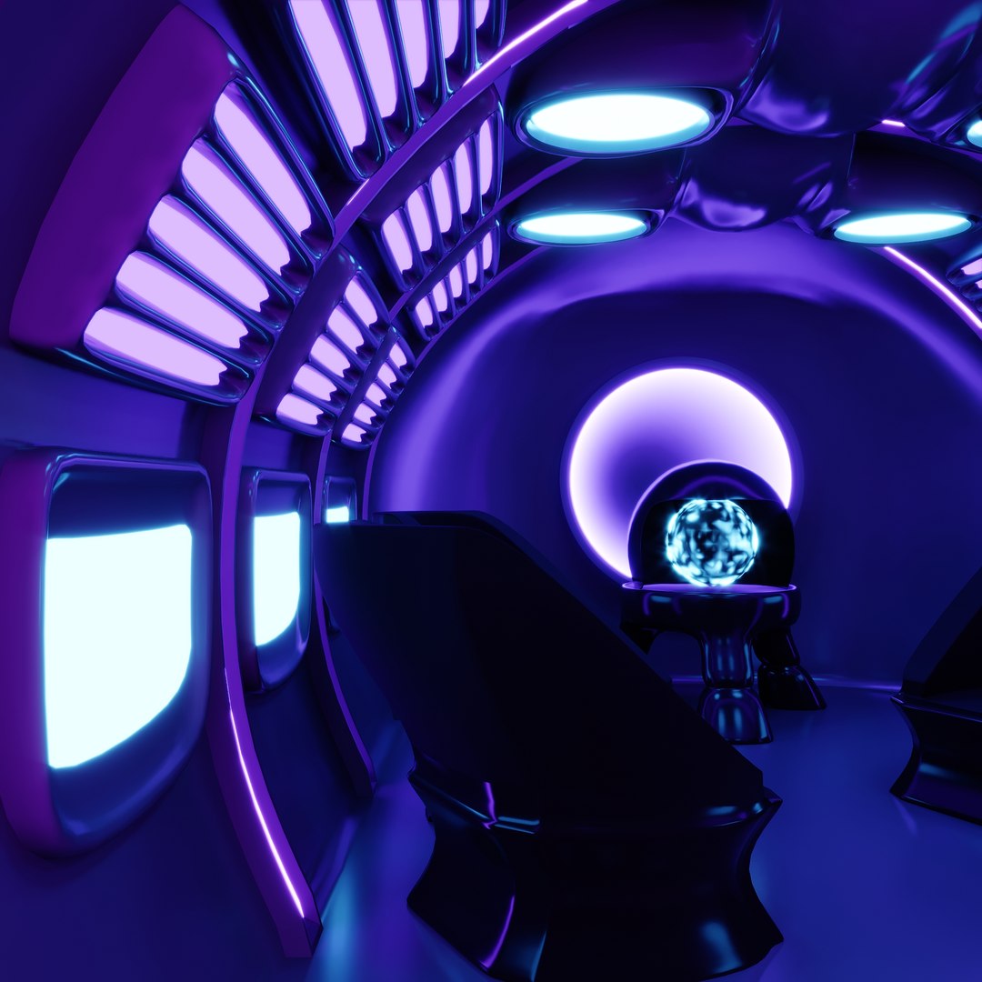 Scifi Futuristic Interiror Purple Spaceship Model - TurboSquid 2176962