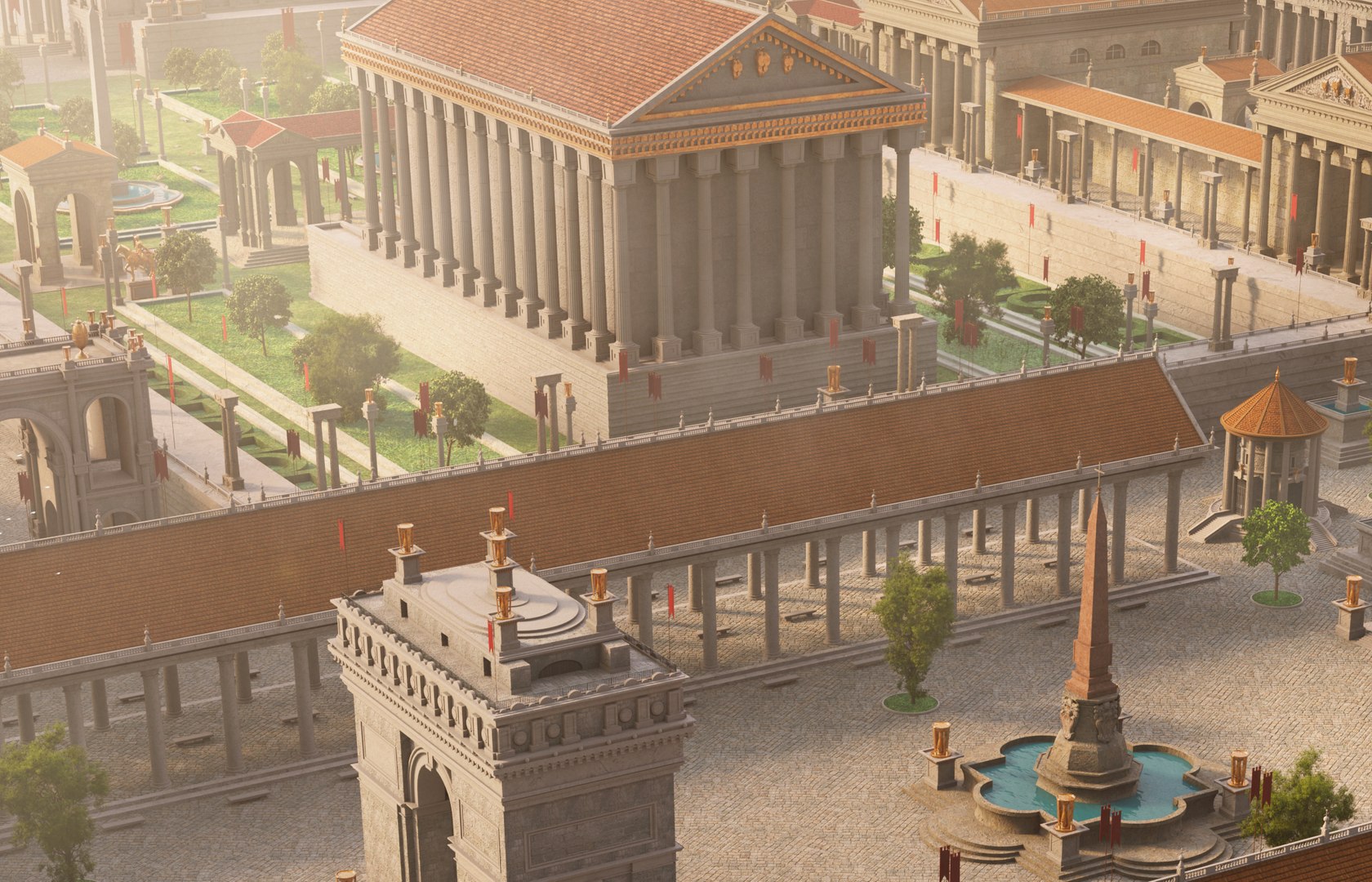 3D Model Ancient Pantheon Complex Environment - TurboSquid 2397599