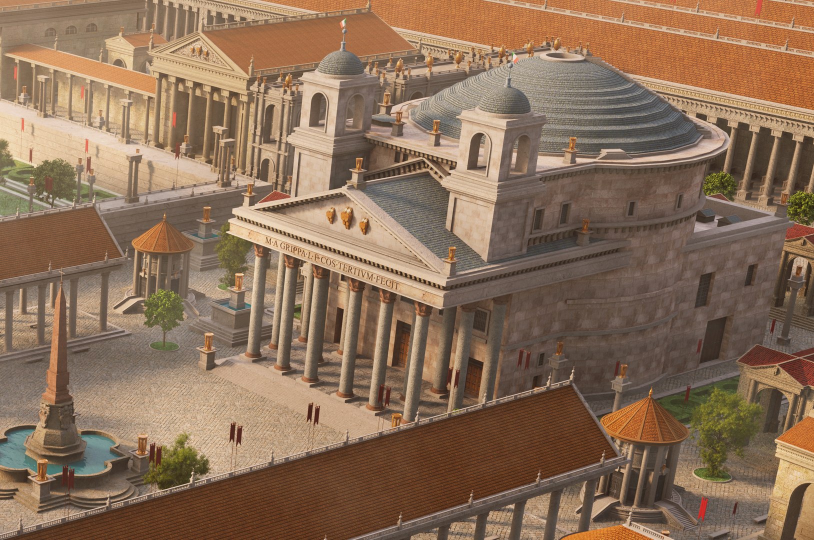 3D Model Ancient Pantheon Complex Environment - TurboSquid 2397599