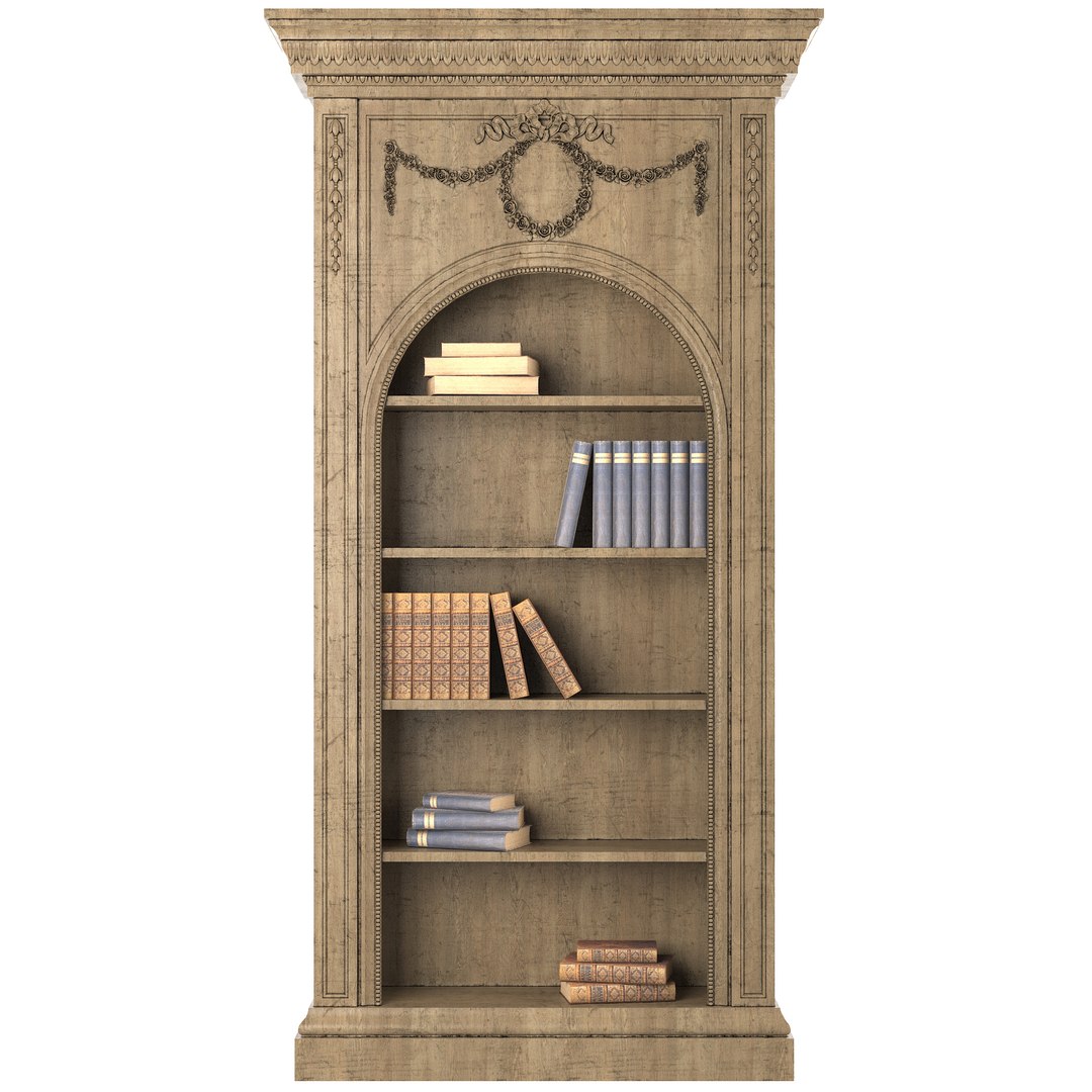 Classical Bookcase Model - TurboSquid 1919760