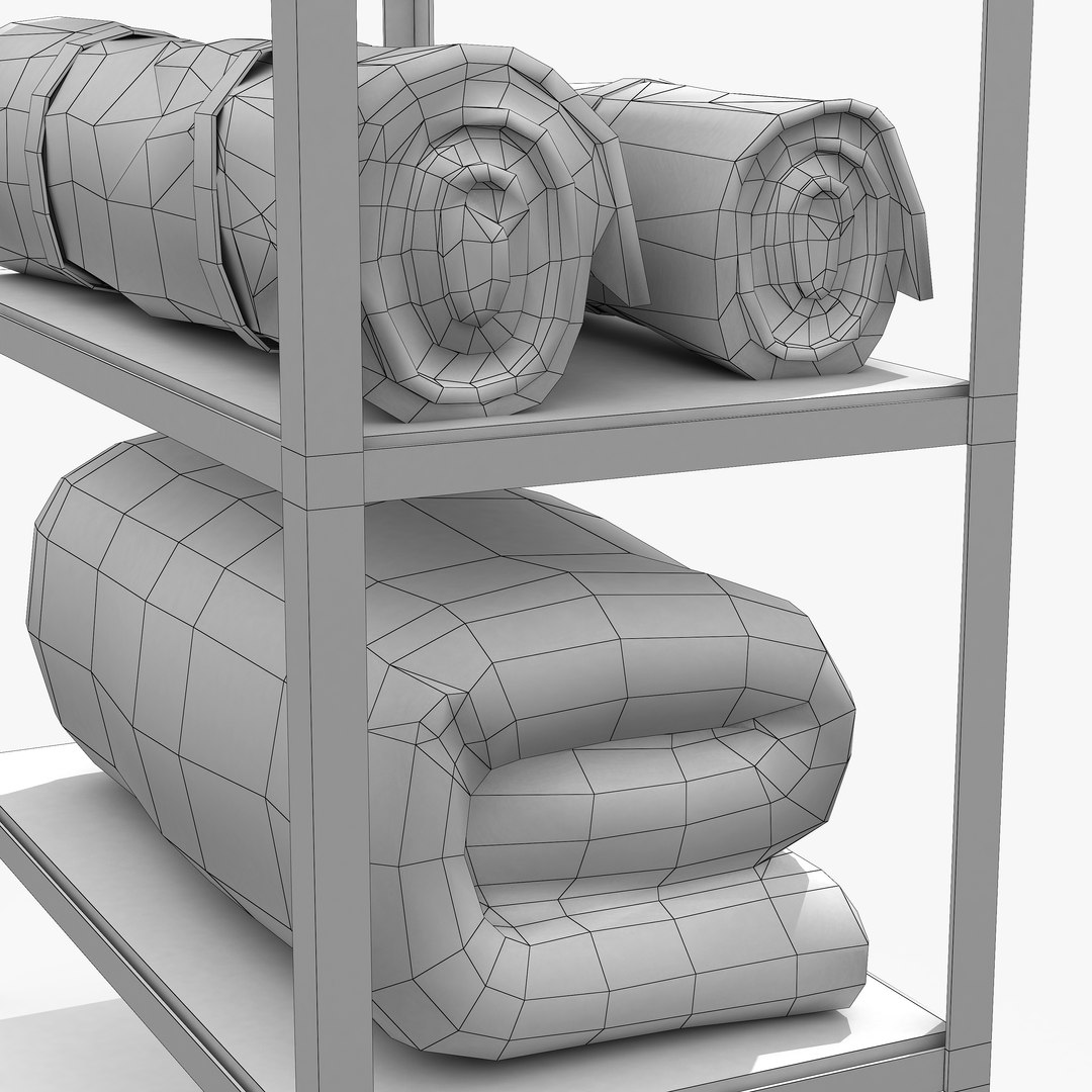 3D Fabric Rolls On Shelves Model - TurboSquid 1793046