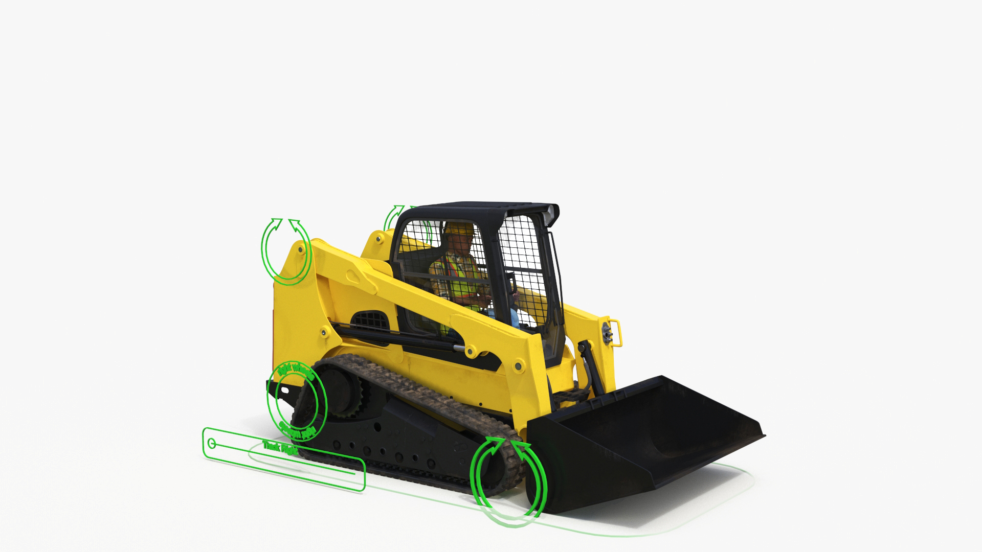 Skid Steer Or Compact Track Loader With Operator Rigged 3D Model ...